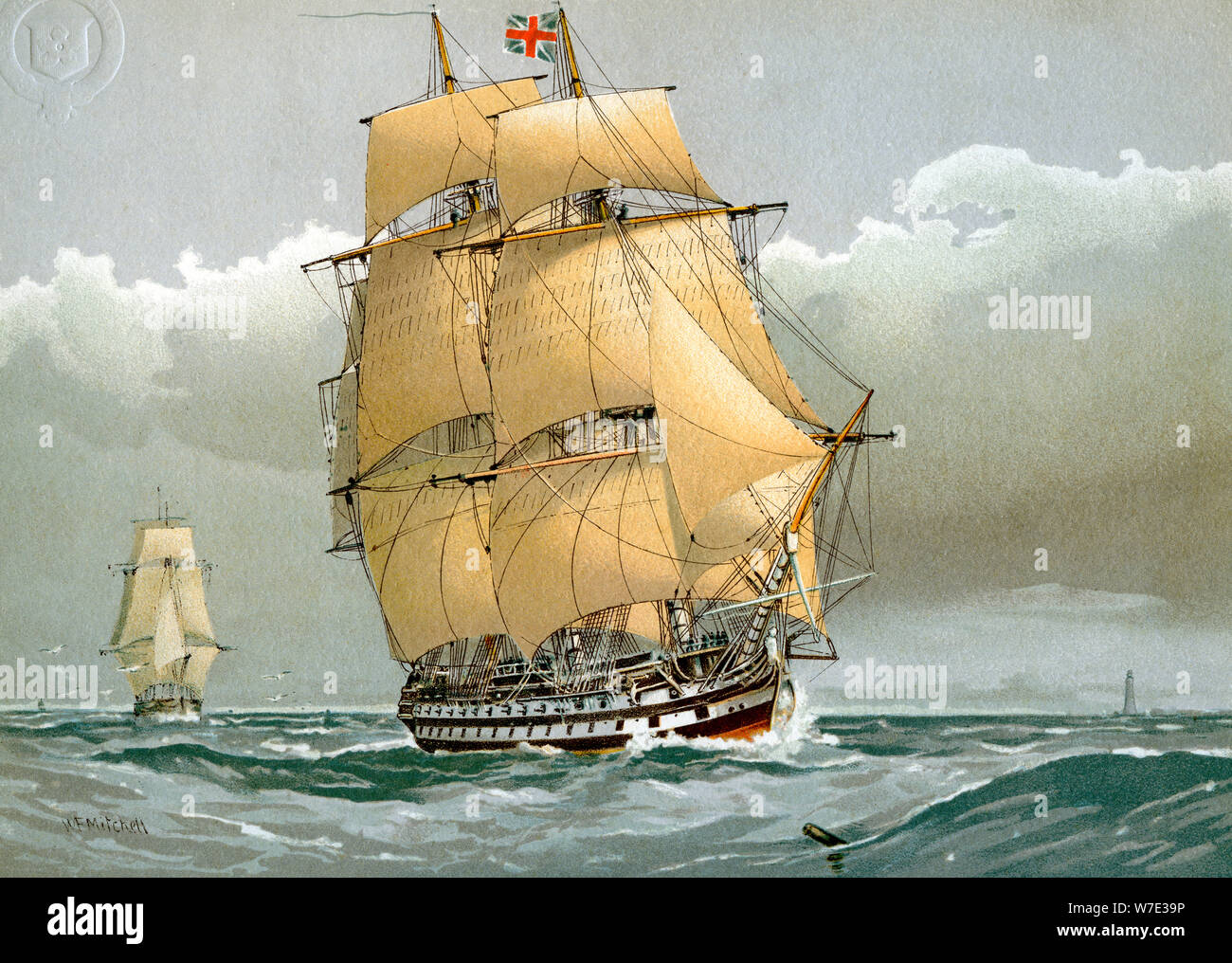 A 74 gun Royal Navy ship of the line, c1794 (c1890-c1893). Artist ...