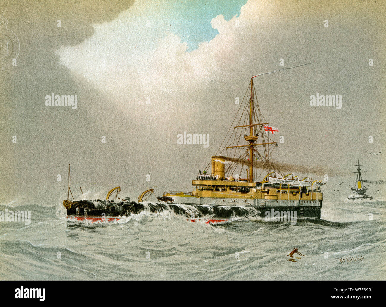 HMS 'Hero', Royal Navy 2nd class battleship, c1890-c1893.Artist ...