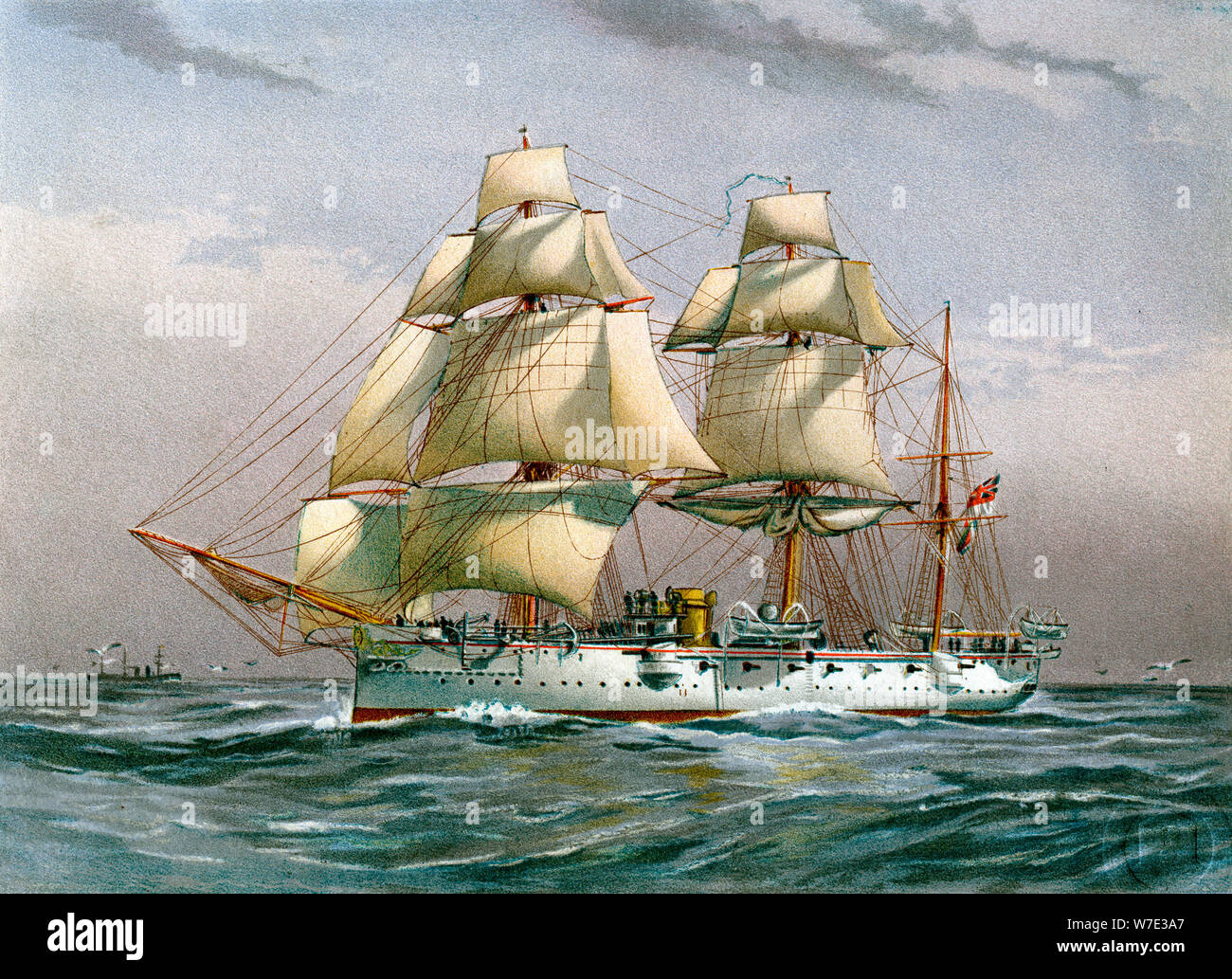 HMS 'Calliope', Royal Navy 3rd class cruiser, c1890-c1893. Artist ...