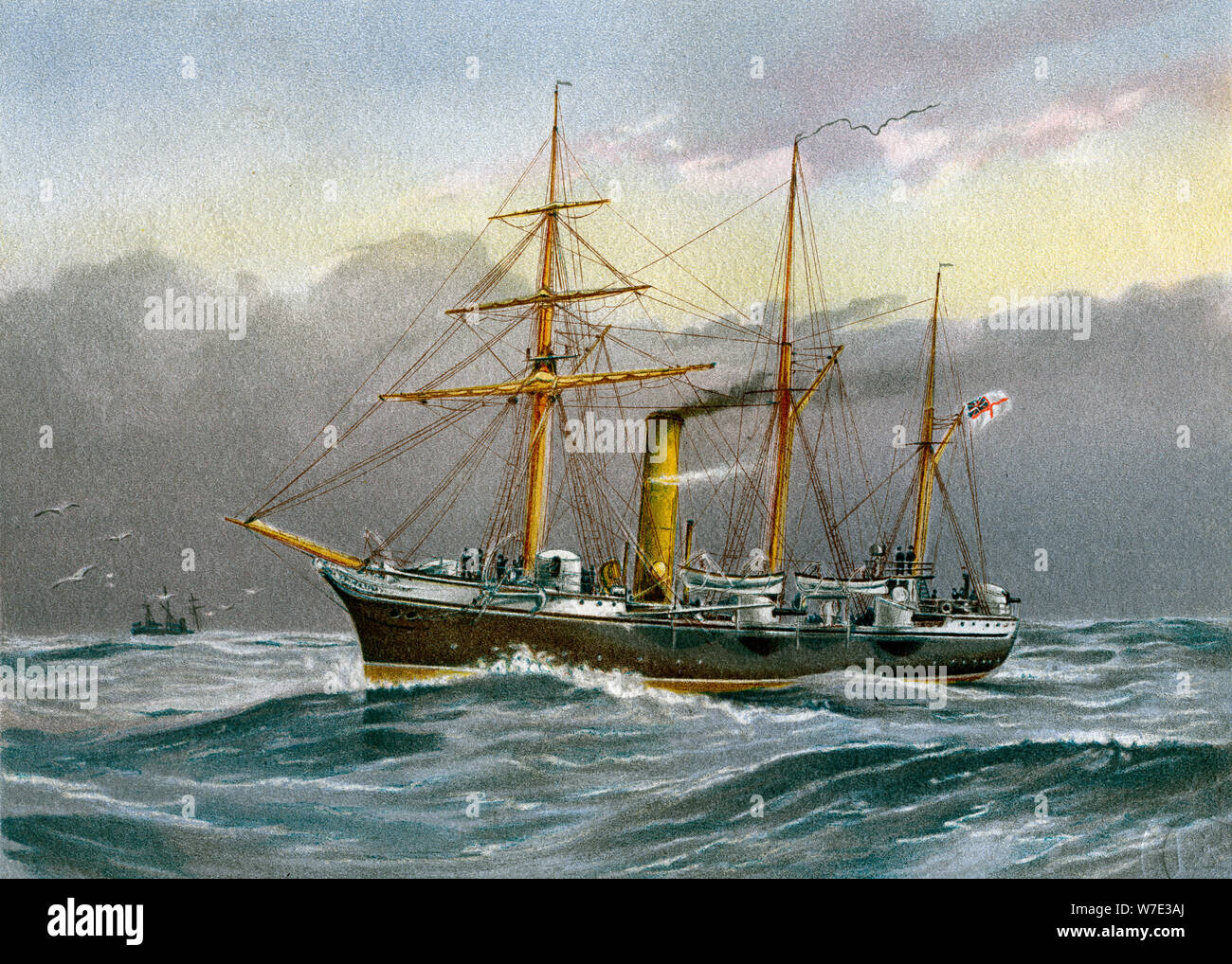 HMS 'Nymphe', Royal Navy sloop, c1890-c1893. Artist: Unknown Stock ...