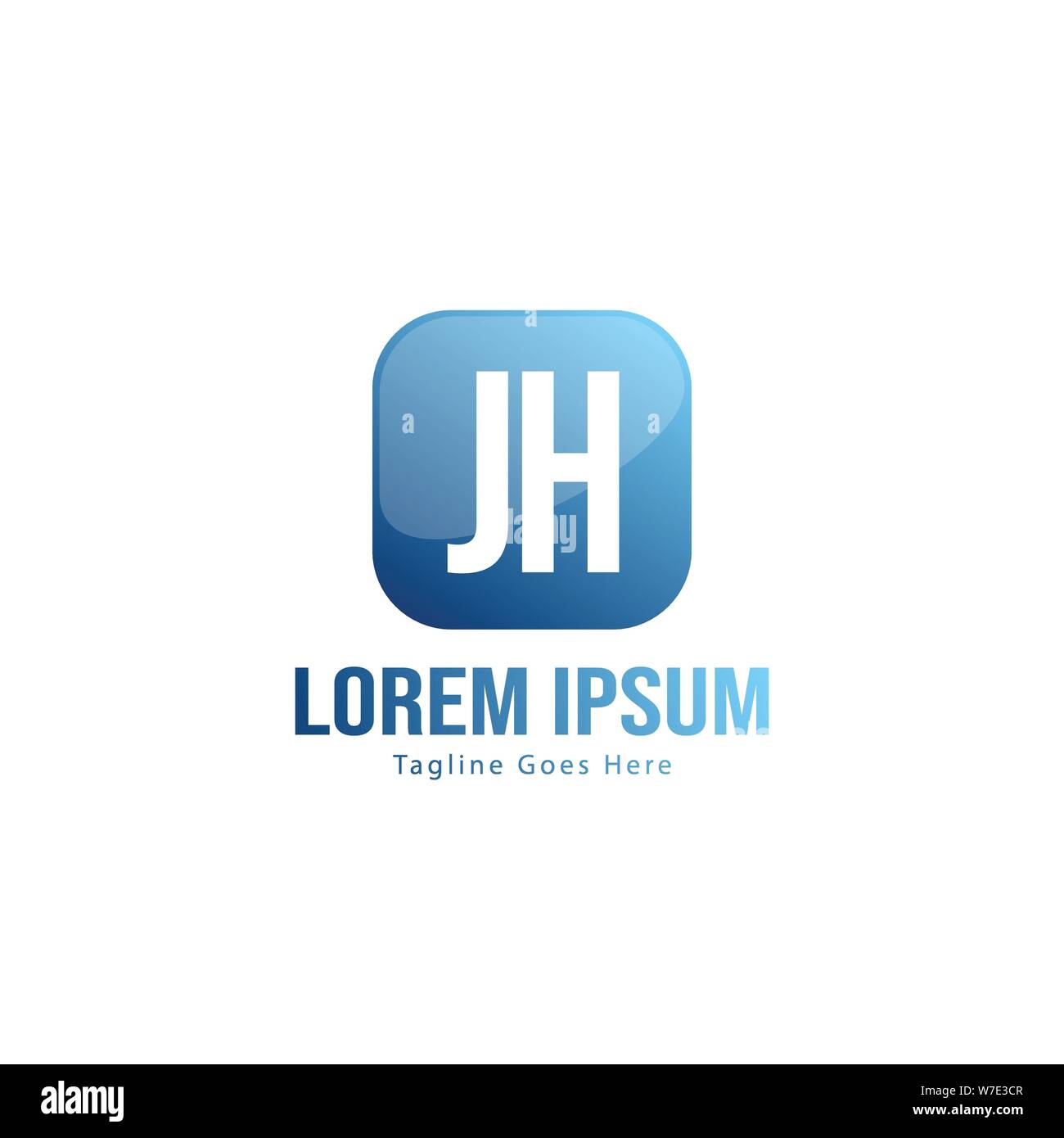 Initial JH logo template with modern frame. Minimalist JH letter logo ...