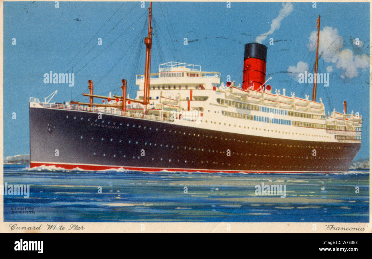 Cunard Line steamship RMS 'Franconia', c1923-c1939.Artist: Kenneth ...