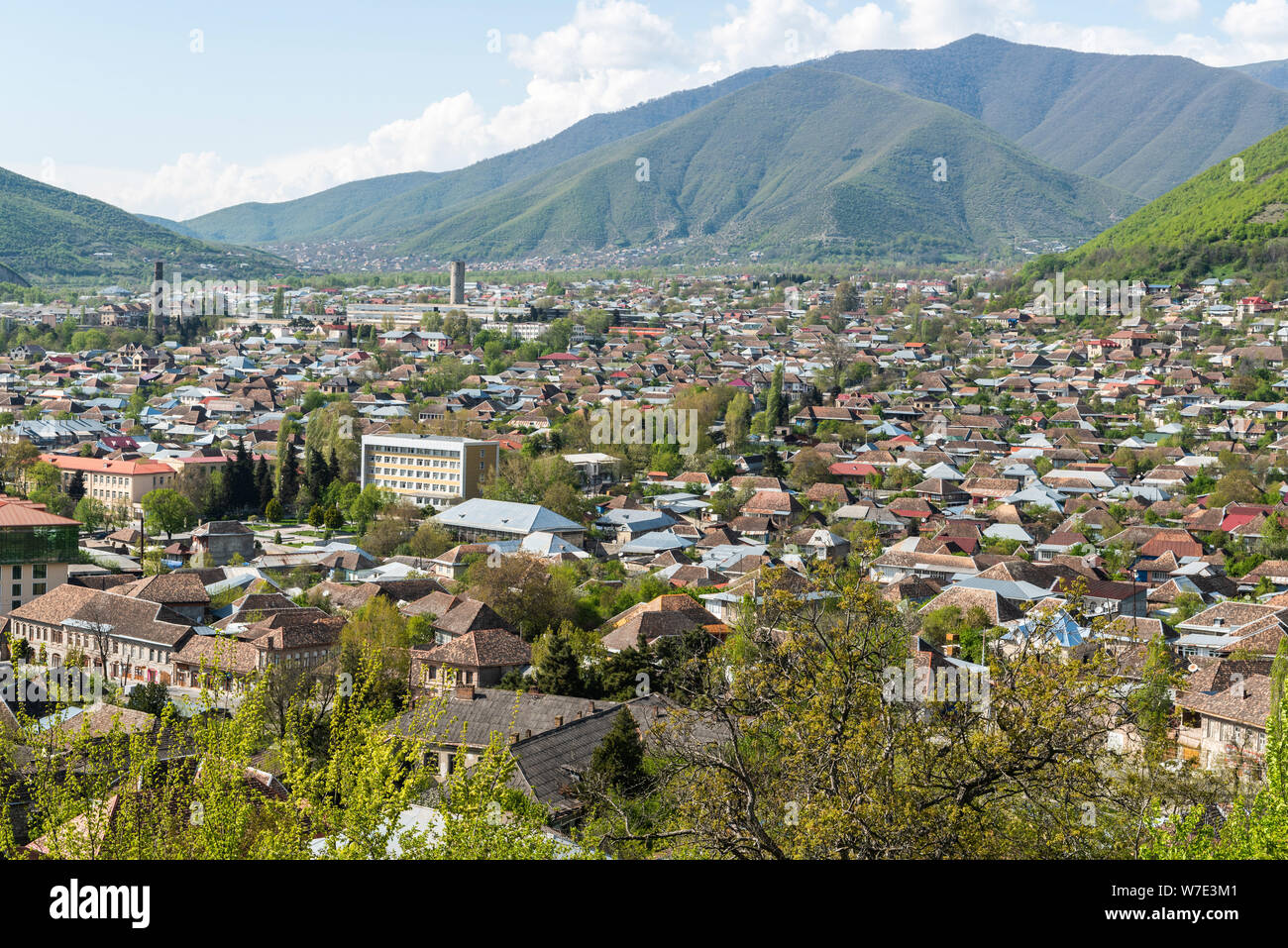View over Sheki town in Azerbaijan Stock Photo - Alamy