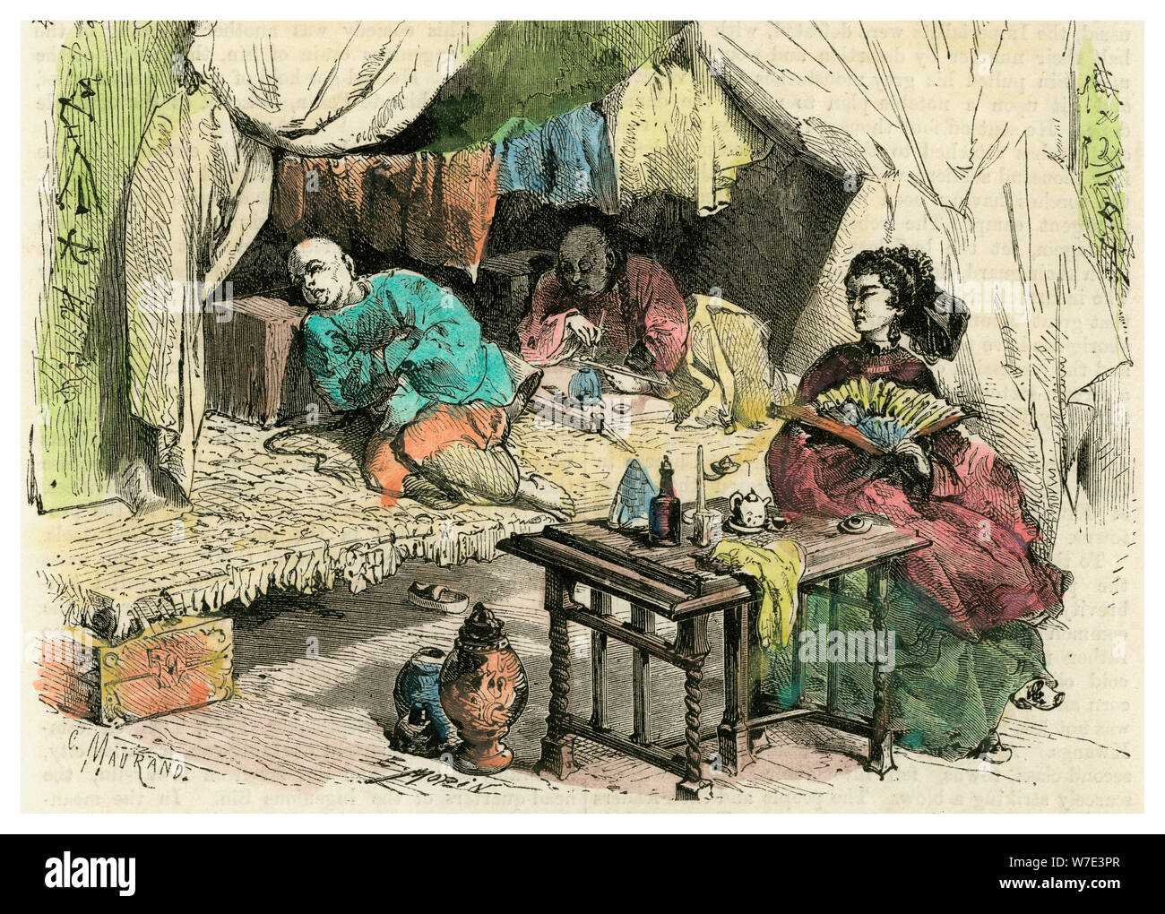 Chinese opium smokers, 19th century. Artist: Unknown Stock Photo - Alamy