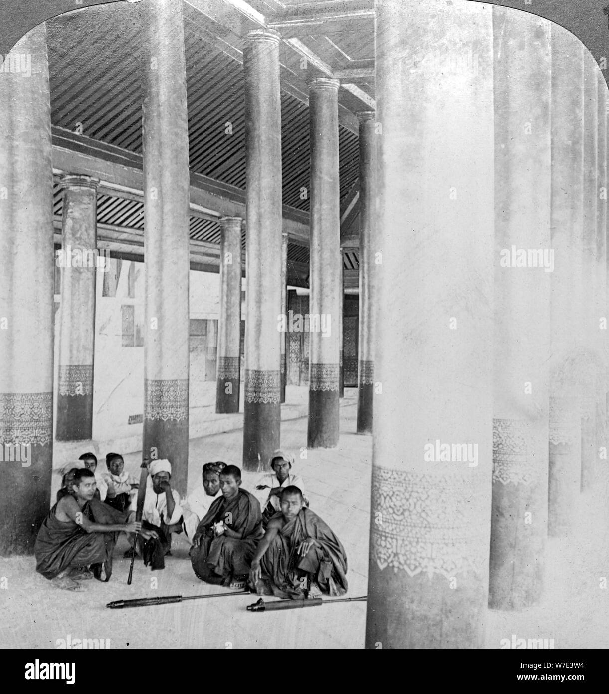 Inside the audience hall, Mandalay Palace, Burma, c1900s(?).Artist ...