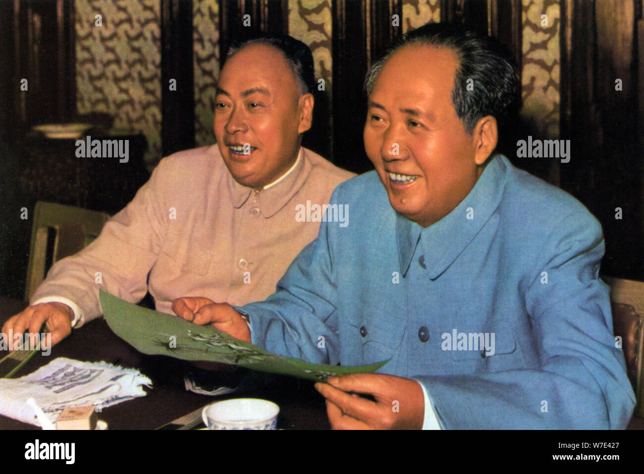 Mao Zedong and Chen Yi, Chinese Communist leaders, c1960s(?). Artist ...