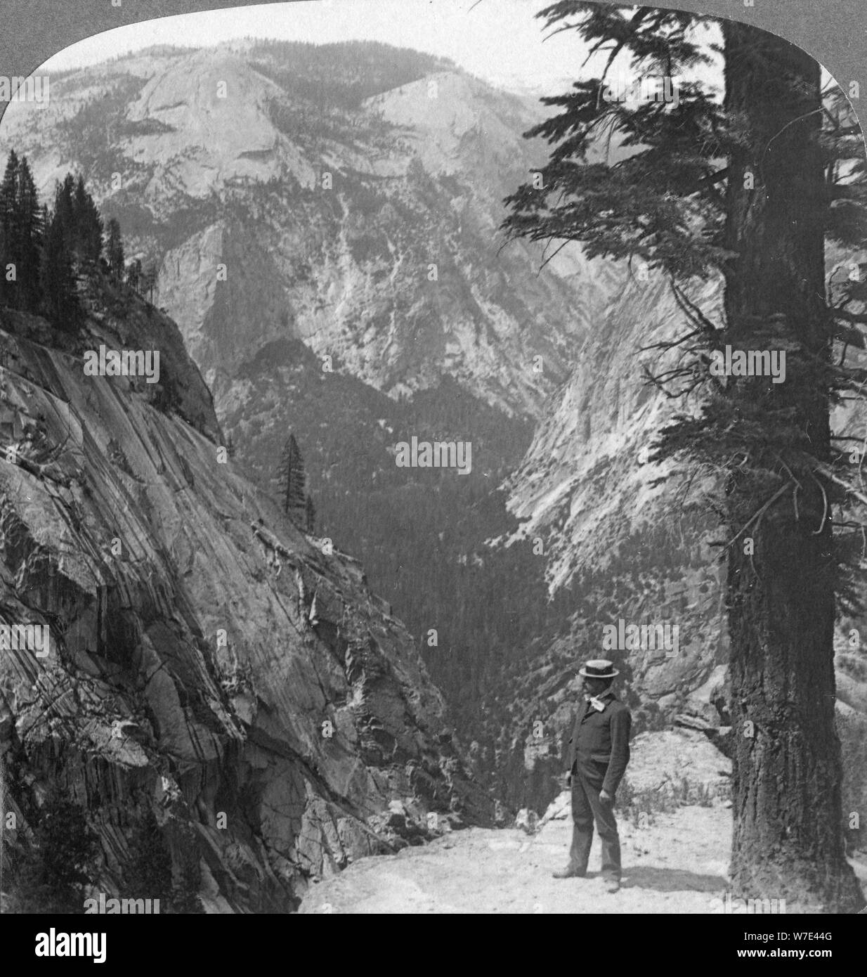 Man and mountain and california Black and White Stock Photos & Images ...
