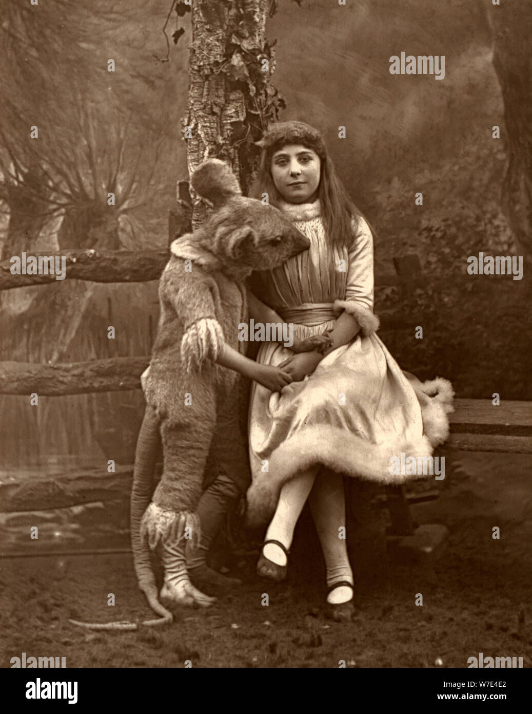 Alice and the dormouse, 1887. Artist: Ernest Barraud Stock Photo - Alamy