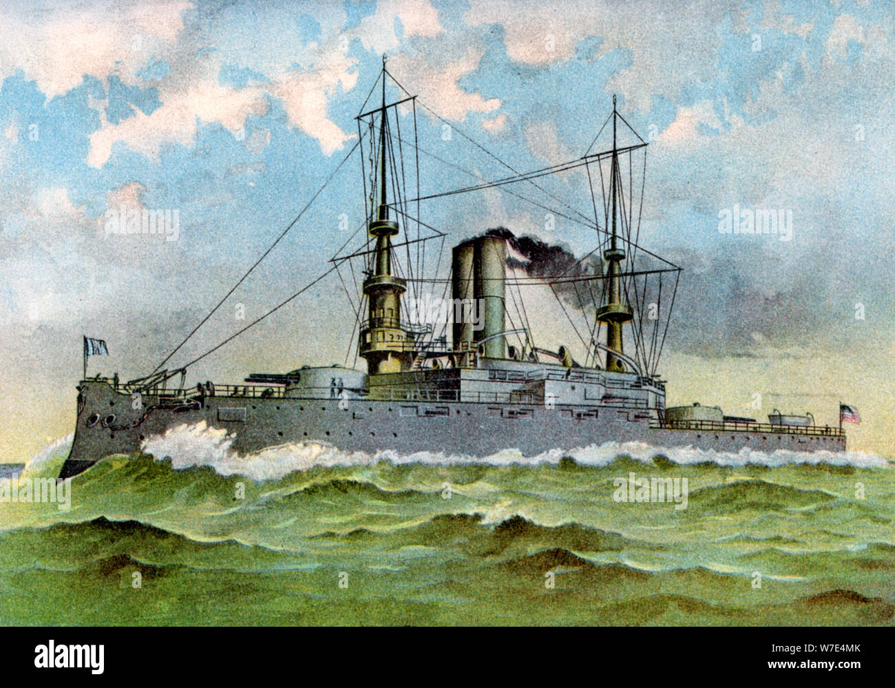 American flag warship hi-res stock photography and images - Alamy