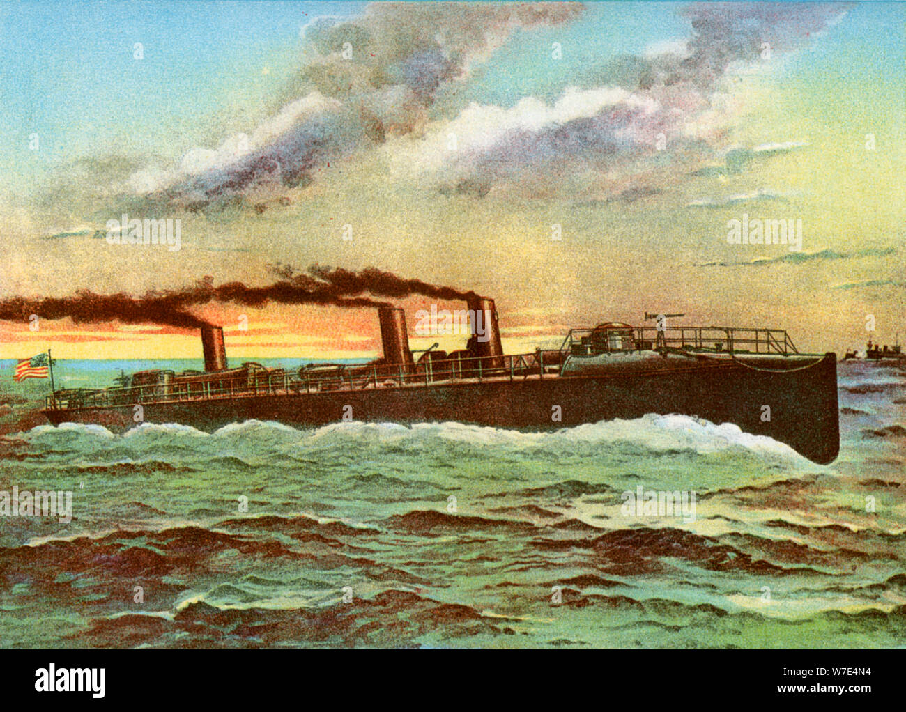 USS 'Porter', American torpedo boat, 1898. Artist: Unknown Stock Photo ...