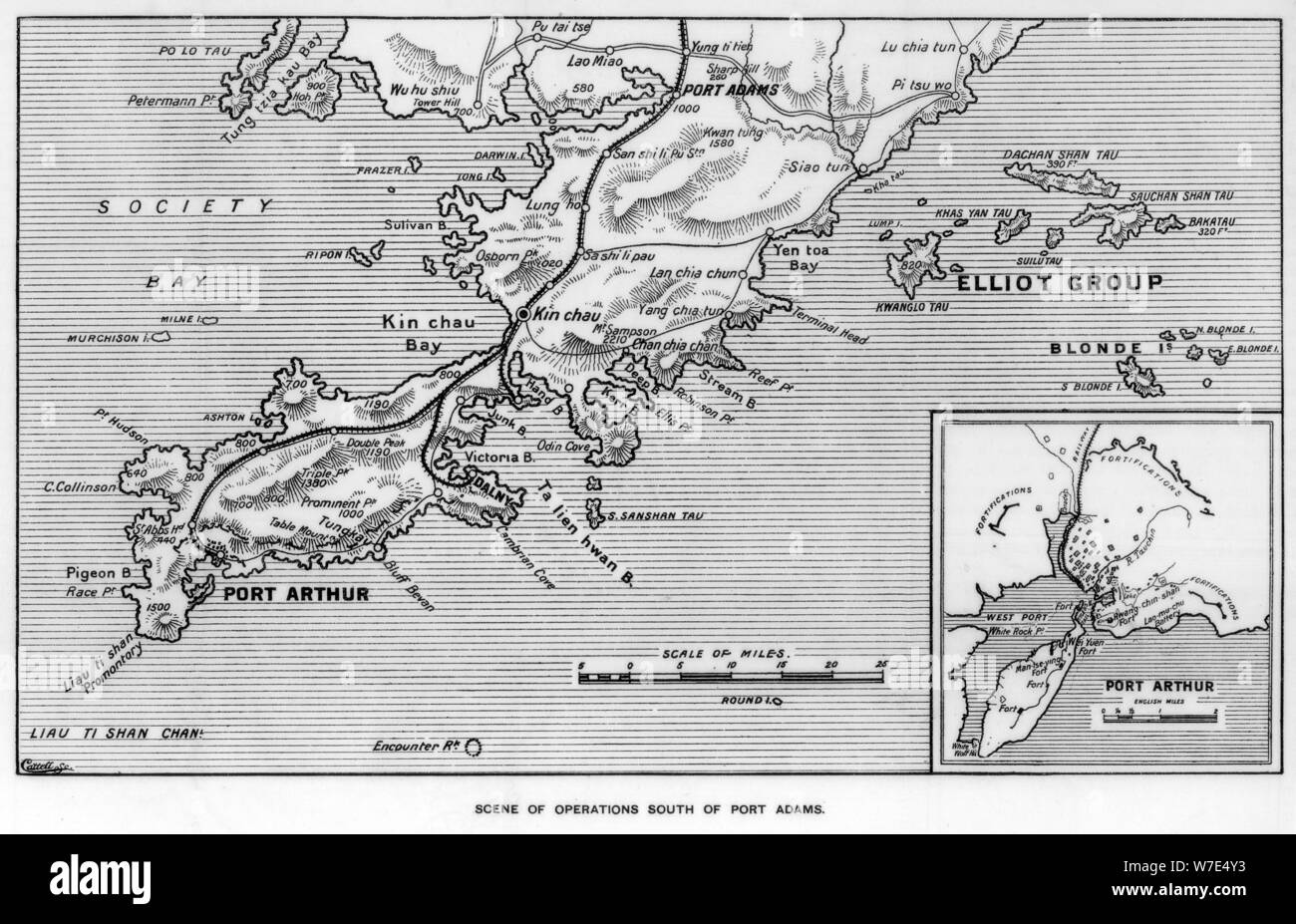 Port arthur manchuria map Black and White Stock Photos & Images - Alamy