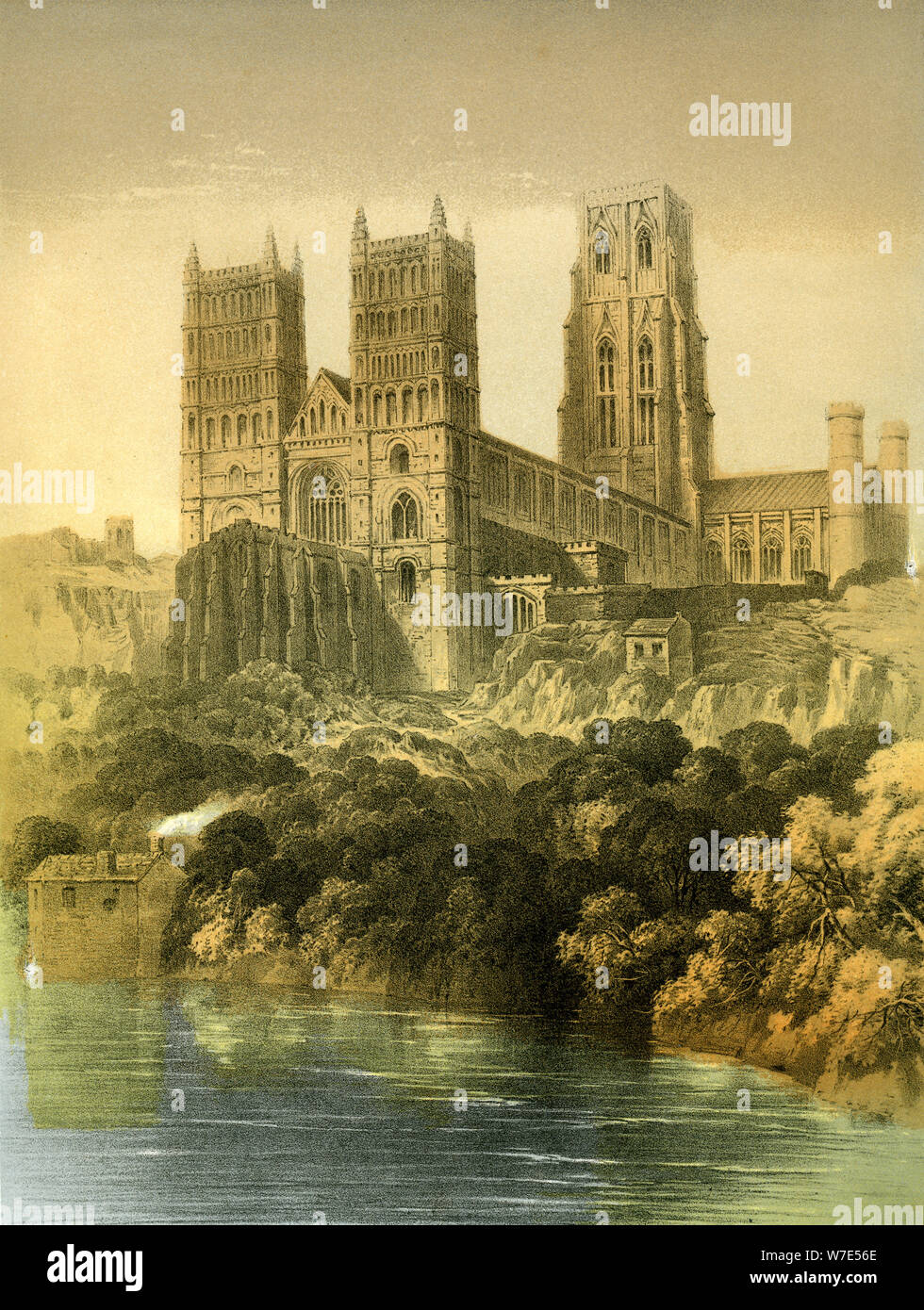 Durham Cathedral, County Durham, c1870. Artist: Hanhart Stock Photo - Alamy