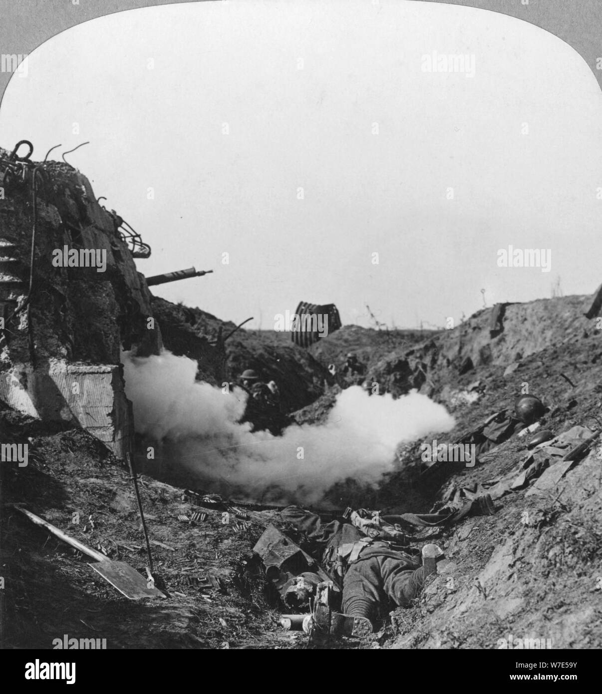 The capture of a German blockhouse, Croisilles, France, World War I ...