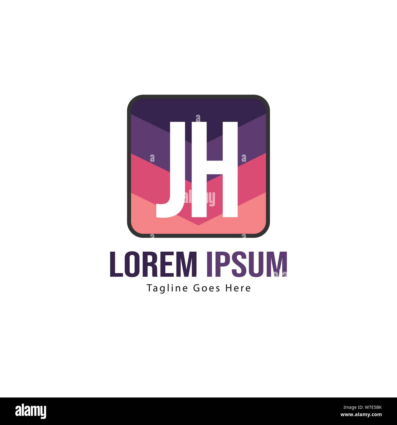Initial JH logo template with modern frame. Minimalist JH letter logo vector illustration design ...