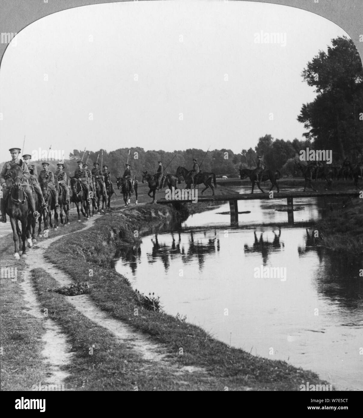 A regiment of Allenby's cavalry behind the line, Ypres, Belgium, World ...
