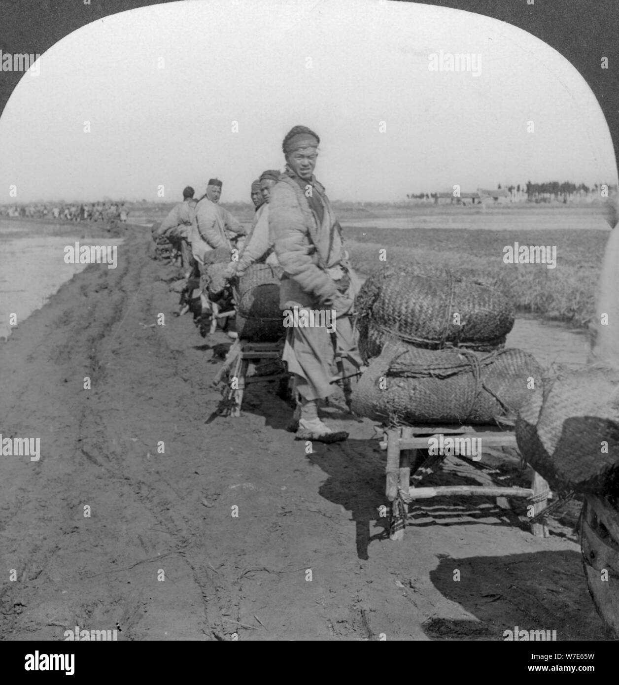 'Conveying salt to the interior by wheelbarrow train', China, 1907 ...