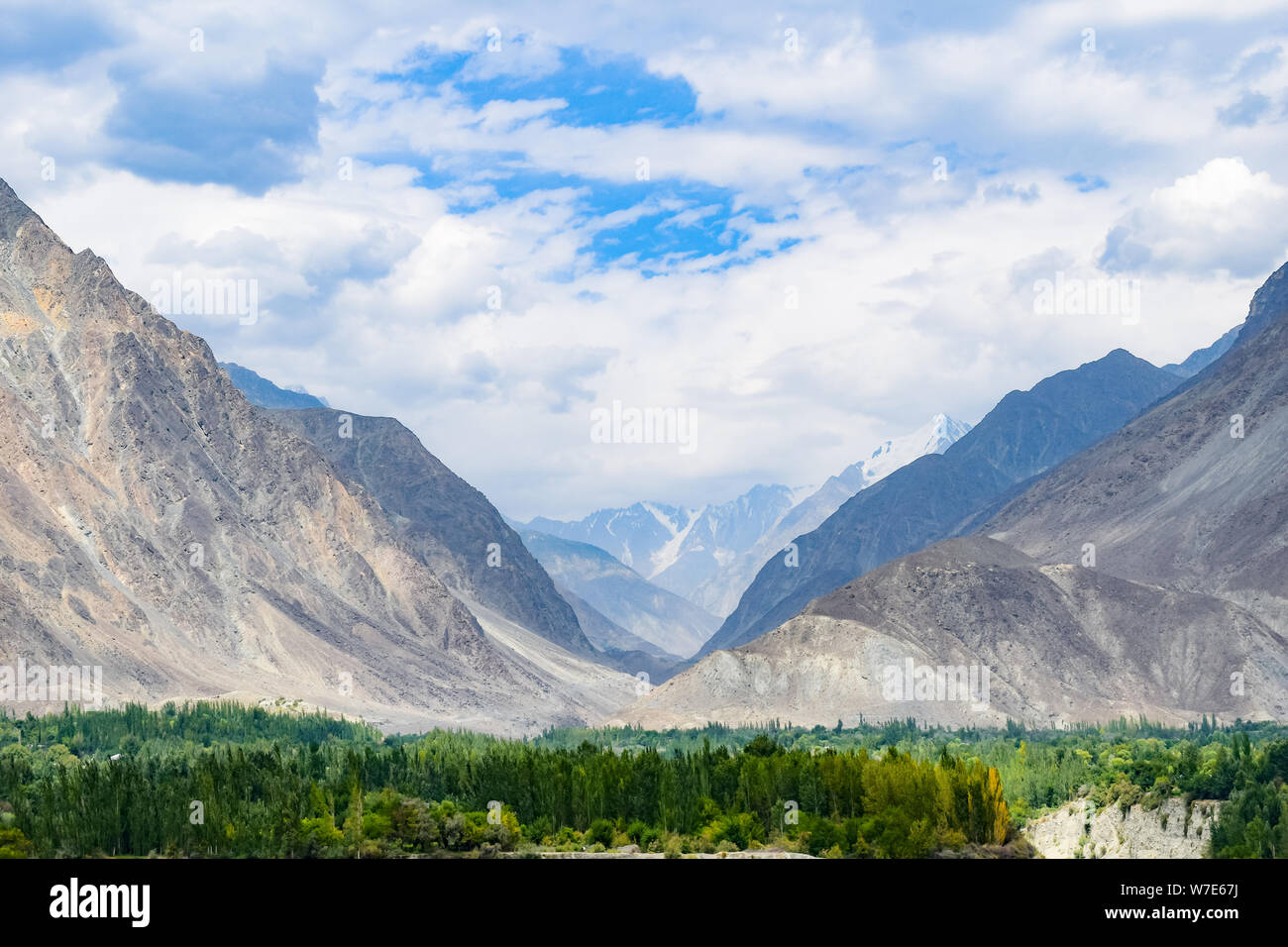 landscape of beautiful mountains and vallies of northern areas of ...