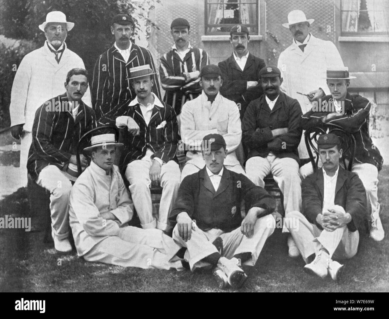 The England Test cricket XI at Lord's, London, 1899. Artist: Hawkins ...