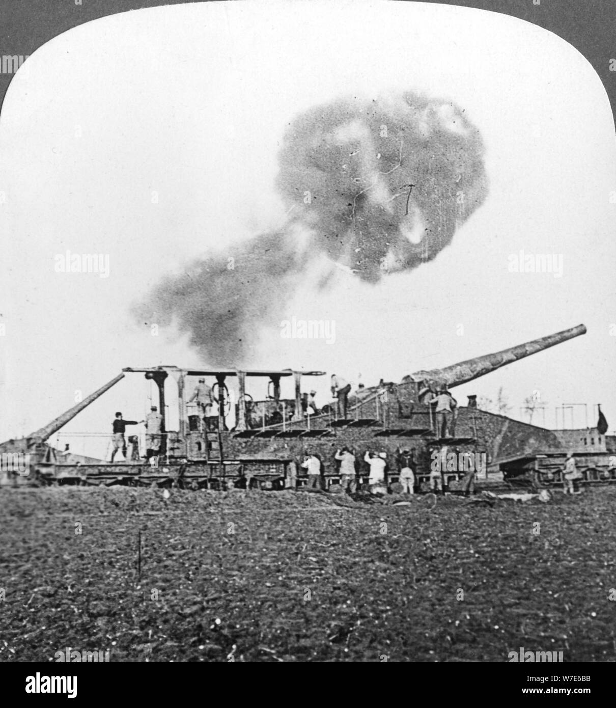 British 16 inch railway guns in action, World War I, c1914-c1918 ...