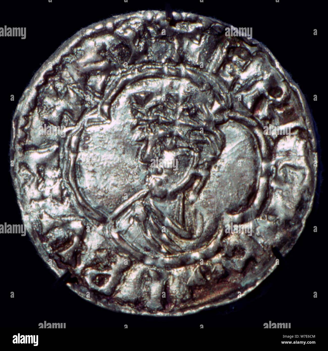 Silver penny of the Irish King Sigtrygg Silkbeard. Artist: Unknown Stock Photo - Alamy
