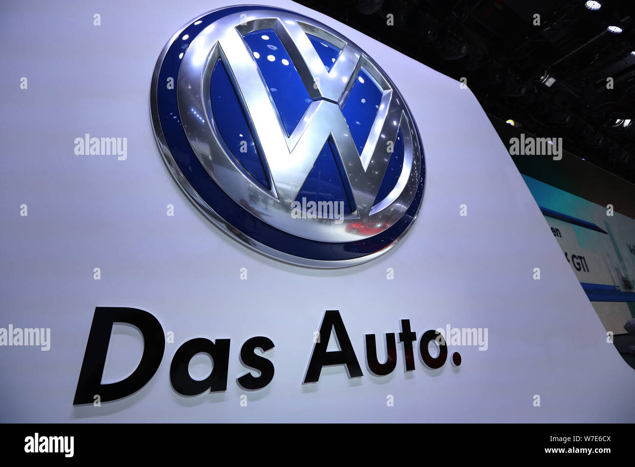 --FILE--The logo of Volkswagen is pictured during the 16th Shanghai ...