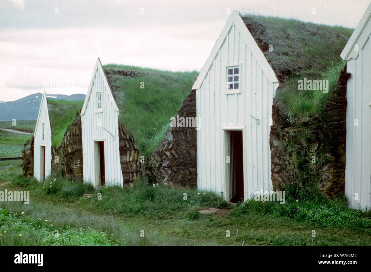 Glaumber Viking Farm, alleged home of Thorfinn Karlsefni. Artist ...