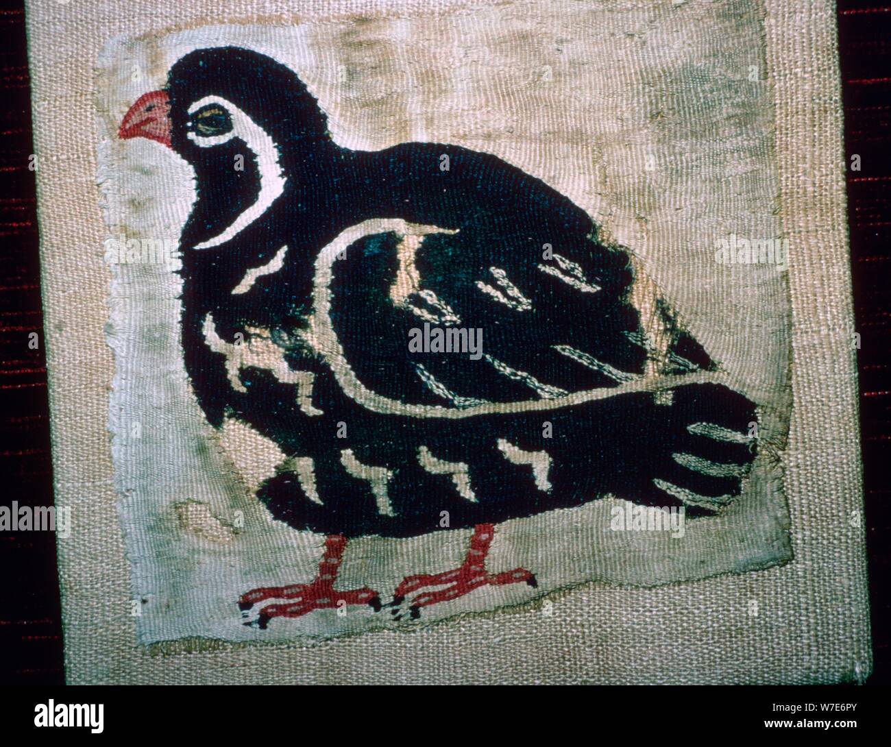 Coptic Egyptian textile showing a quail, 3rd or 4th century AD. Artist ...