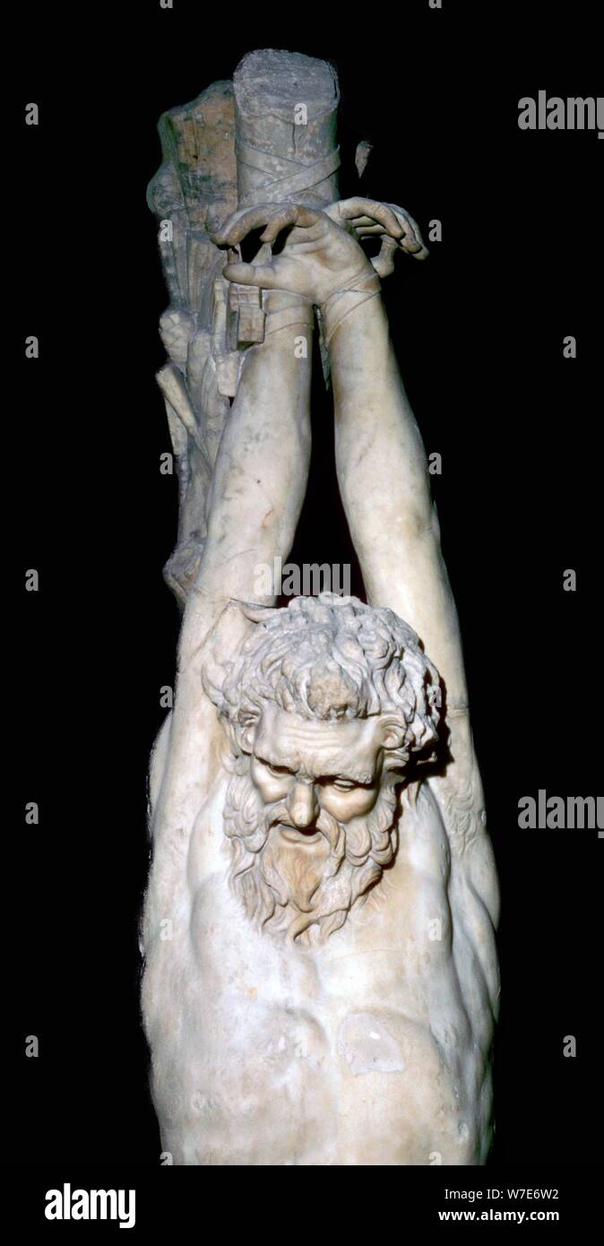 A statue of Marsyas the satyr. A Roman copy of a Hellenistic original ...