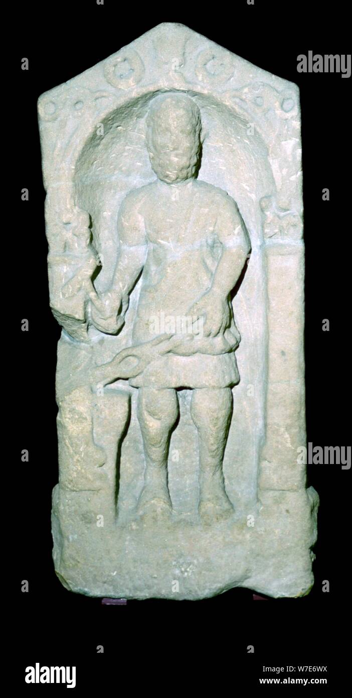 Roman tombstone of a Smith, pictured with his tools. Artist: Unknown ...