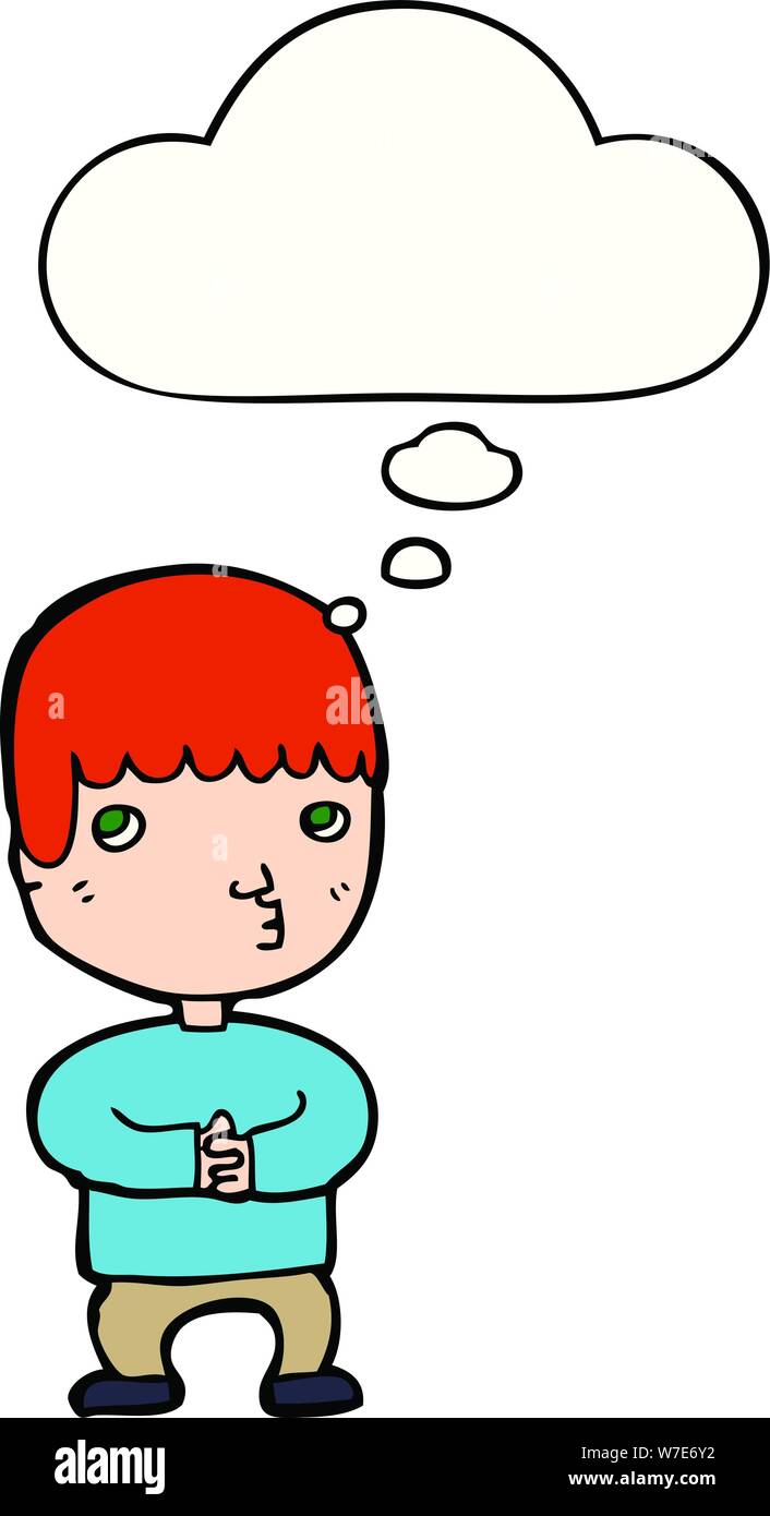Cartoon boy wondering bubble hi-res stock photography and images - Alamy
