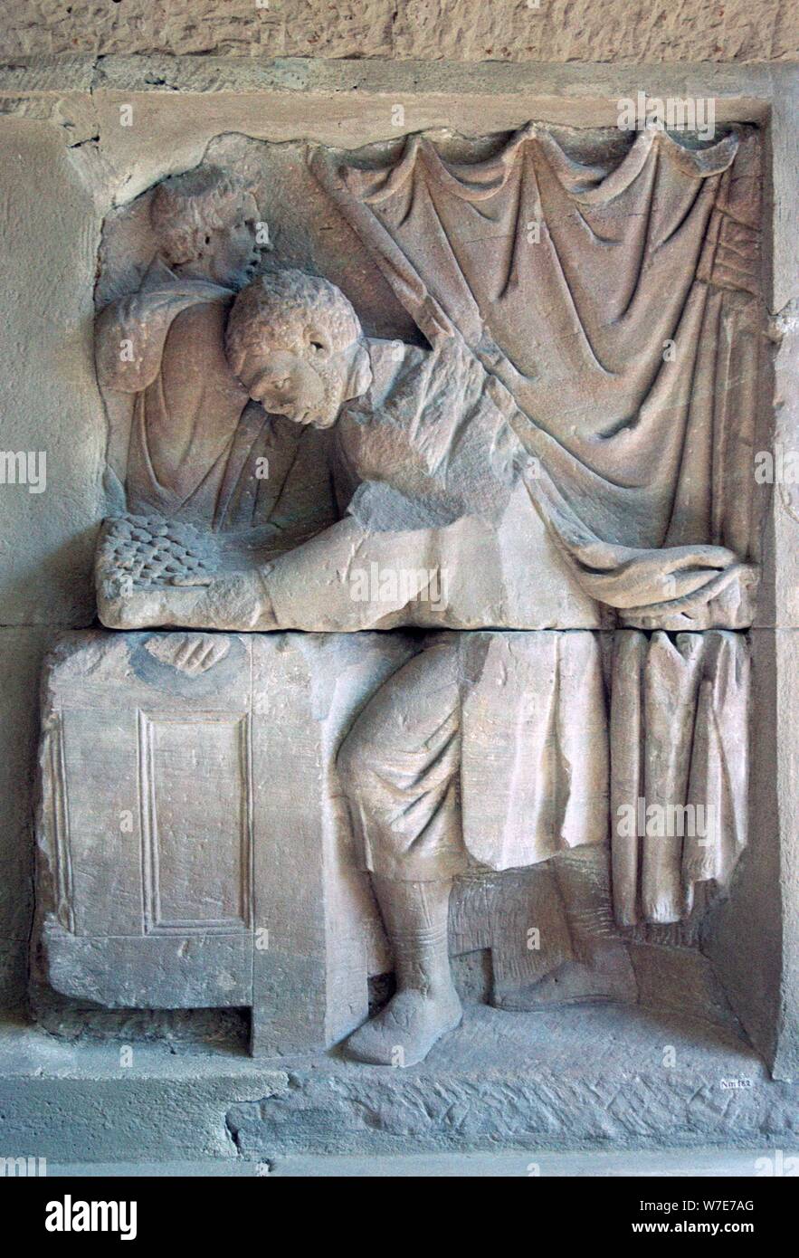 Roman relief of a tax-collector. Artist: Unknown Stock Photo - Alamy