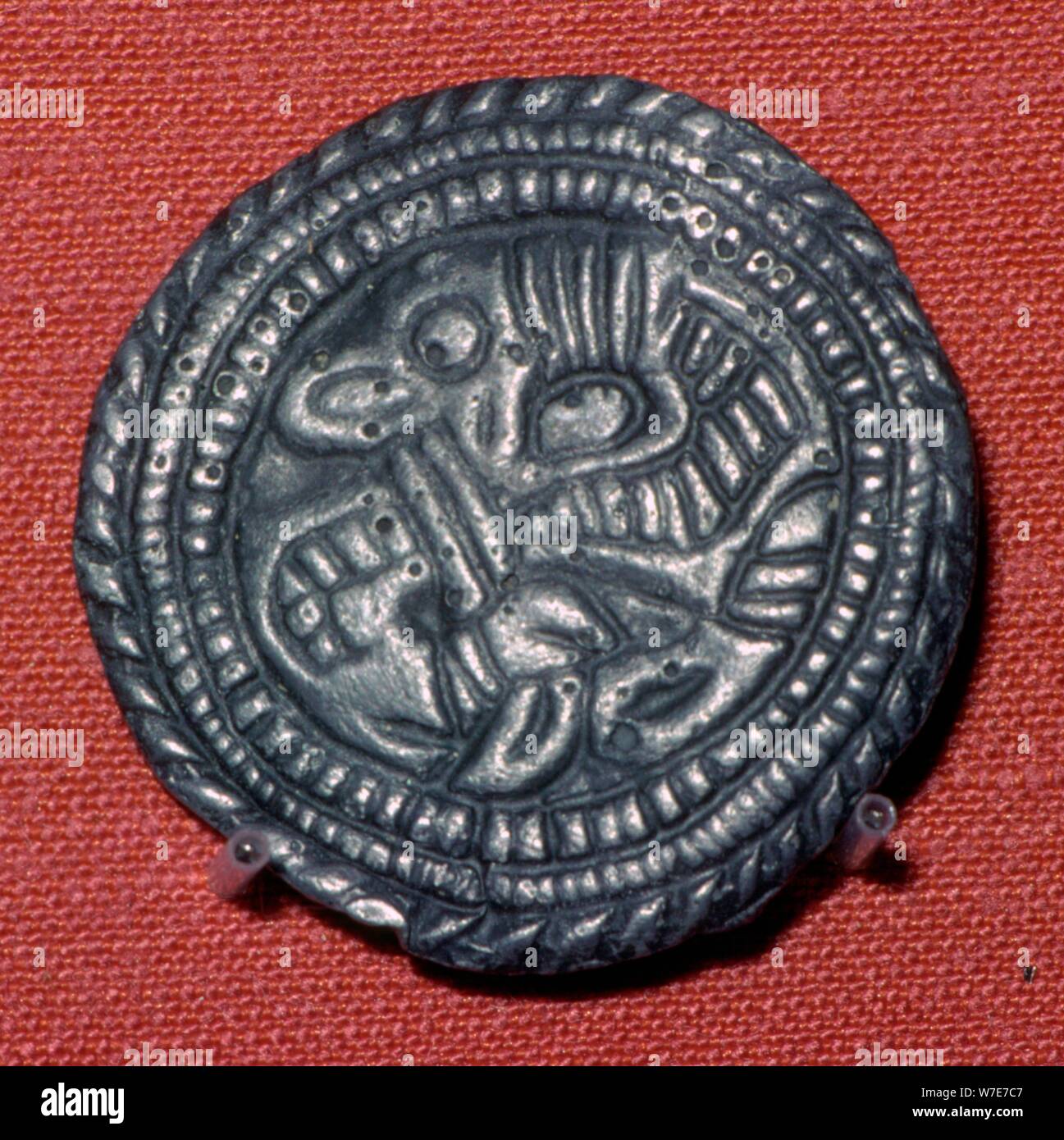 Viking pewter disc-brooch, 10th century. Artist: Unknown Stock Photo ...