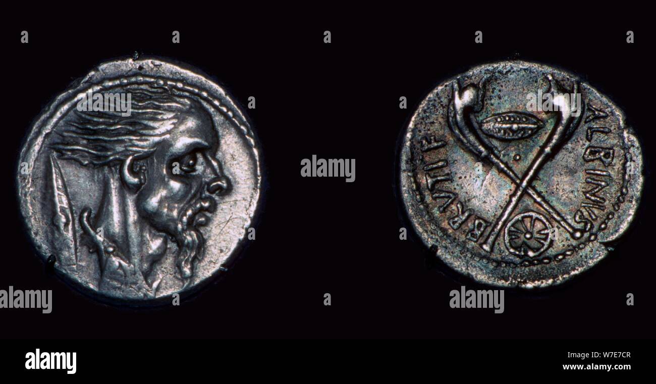 Late republican Roman coin showing the head of a Gaul, 1st century ...