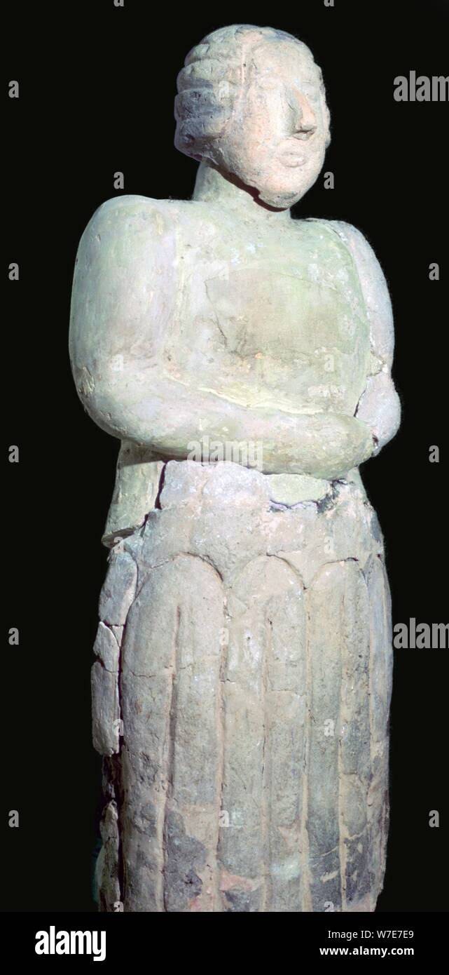 Stone female figure from the Tarxien temples. 31st century BC. Artist ...