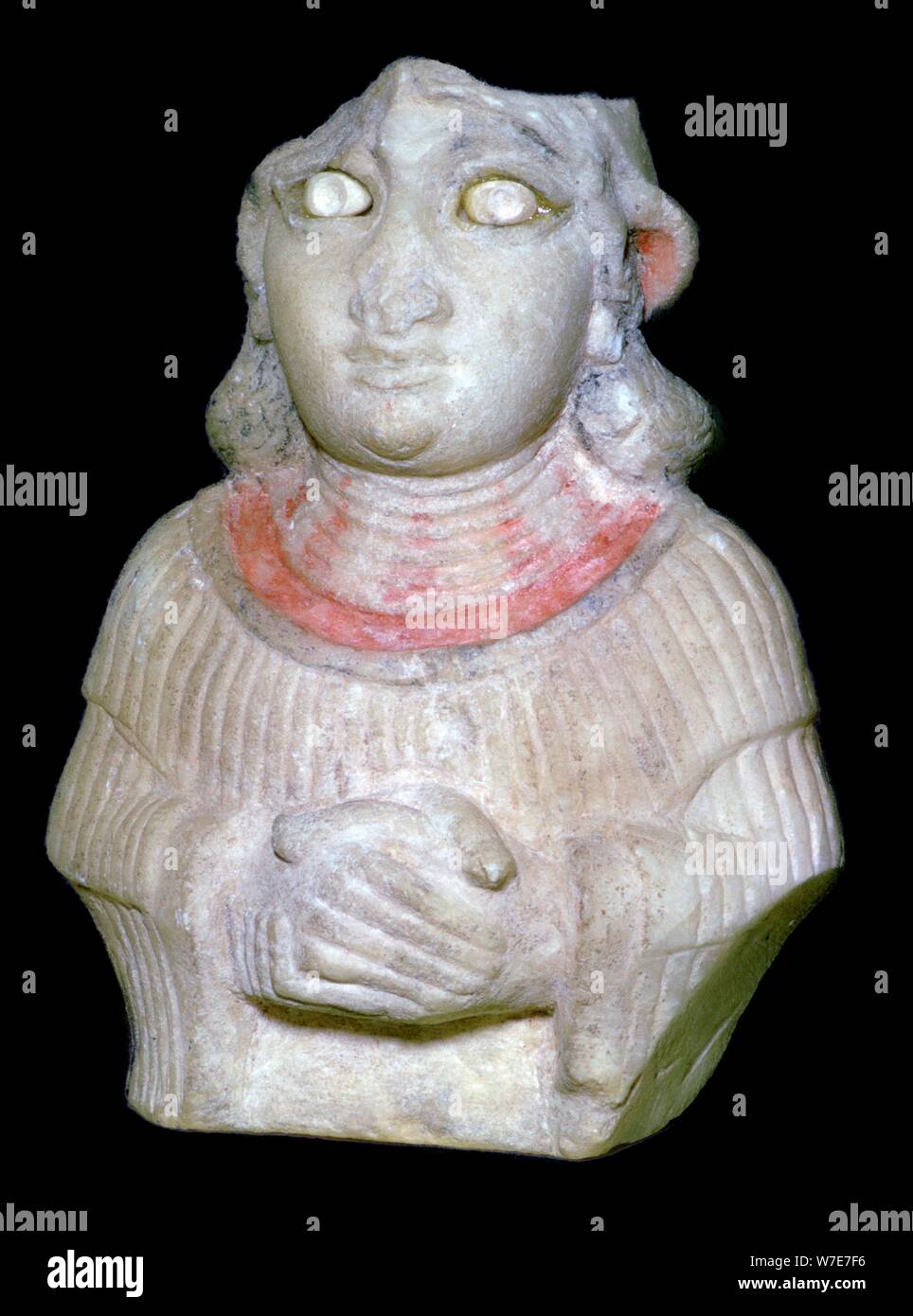 Babylonian white marble figure of a woman, 30th century BC Artist ...