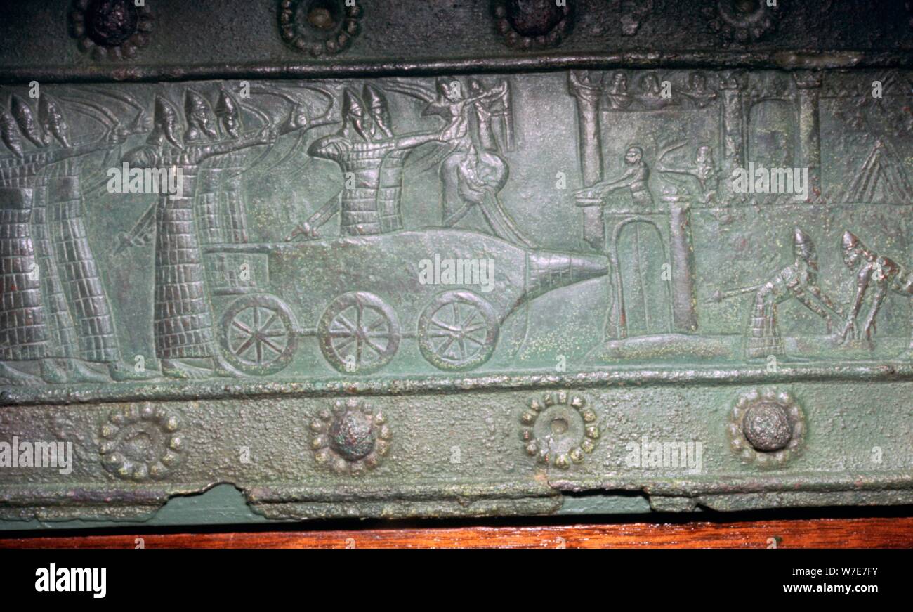 Detail from the Balawat Gates, made for Shalmeneser III, Neo-Assyrian ...
