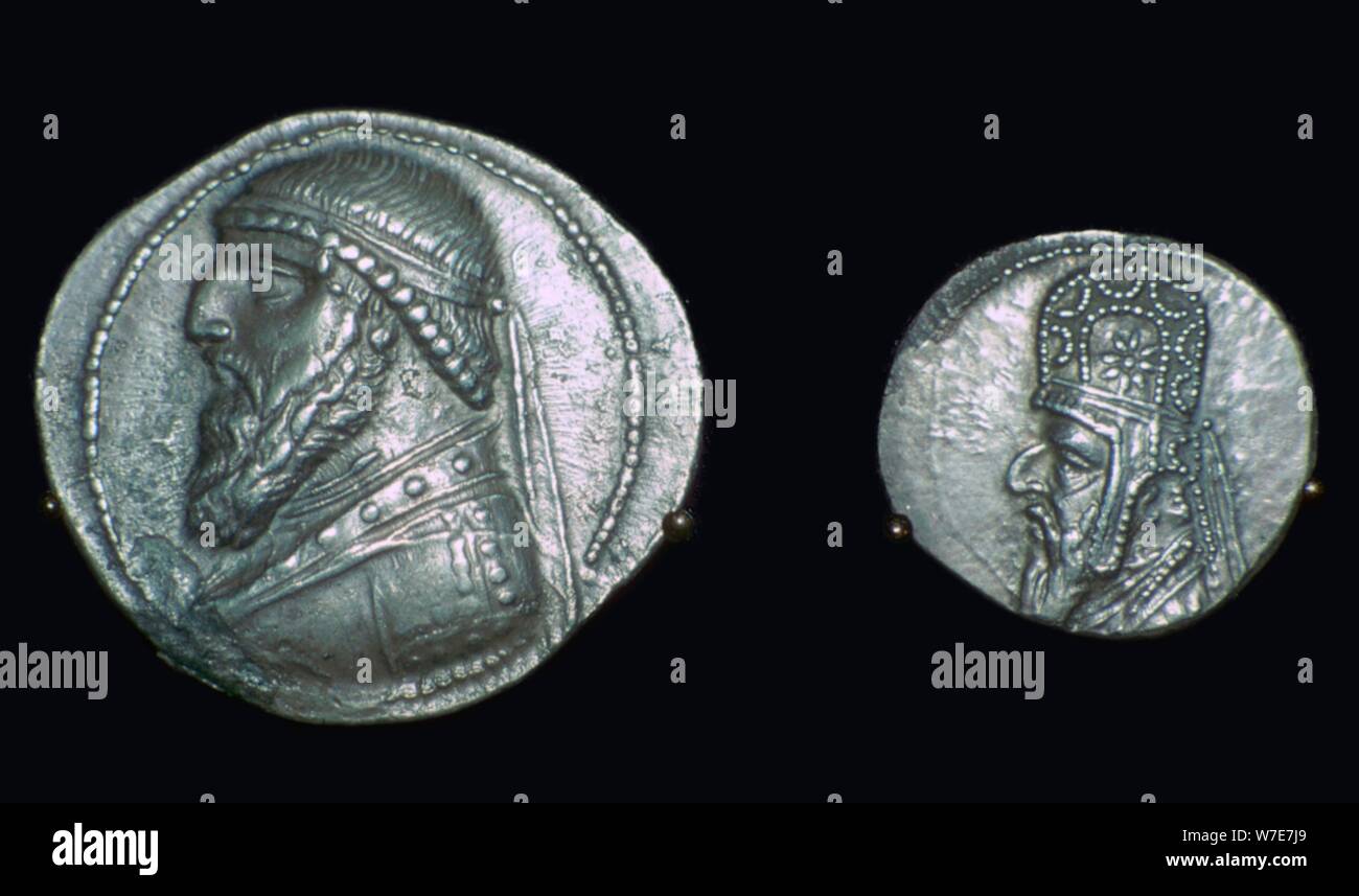 Two coins of Mithridates II of Parthia. Artist: Unknown Stock Photo - Alamy