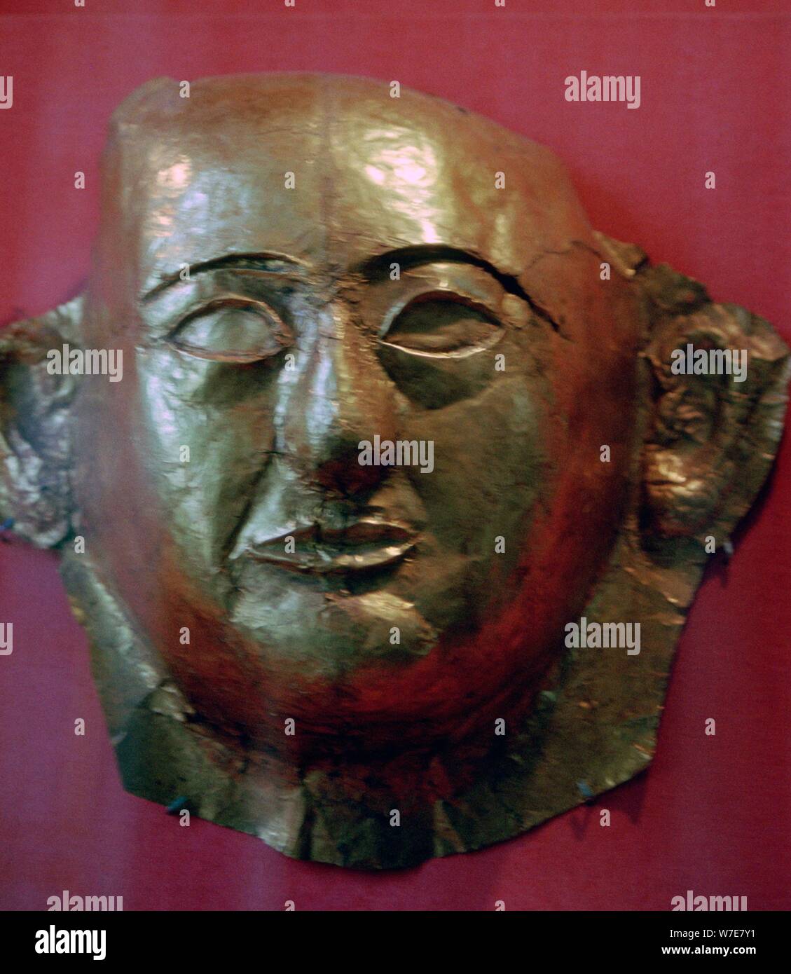 Egyptian gold death mask of Prince Khaemweset, 13th century BC. Artist ...