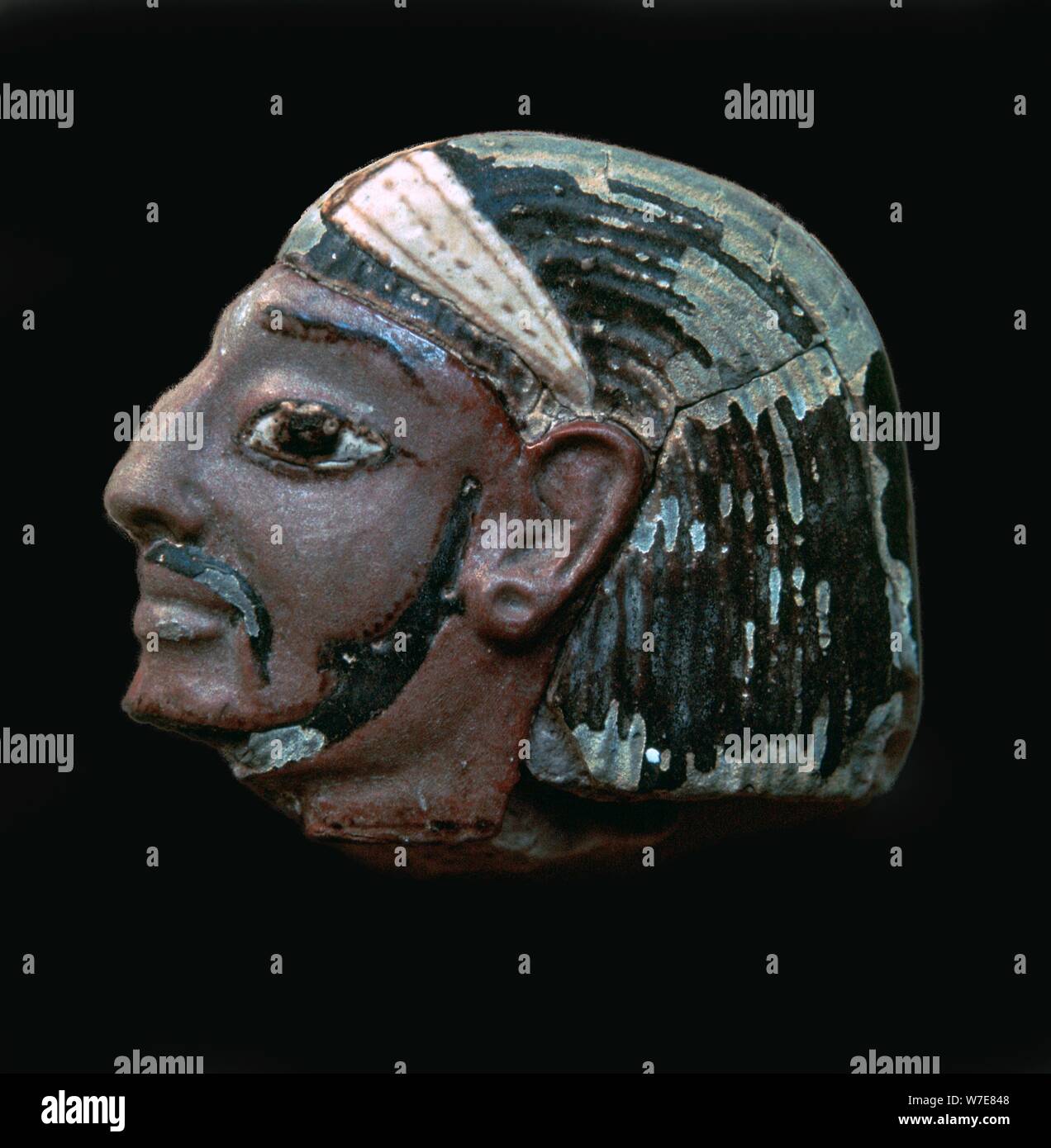 Egyptian glazed relief of a Hittite slave. Artist: Unknown Stock Photo ...