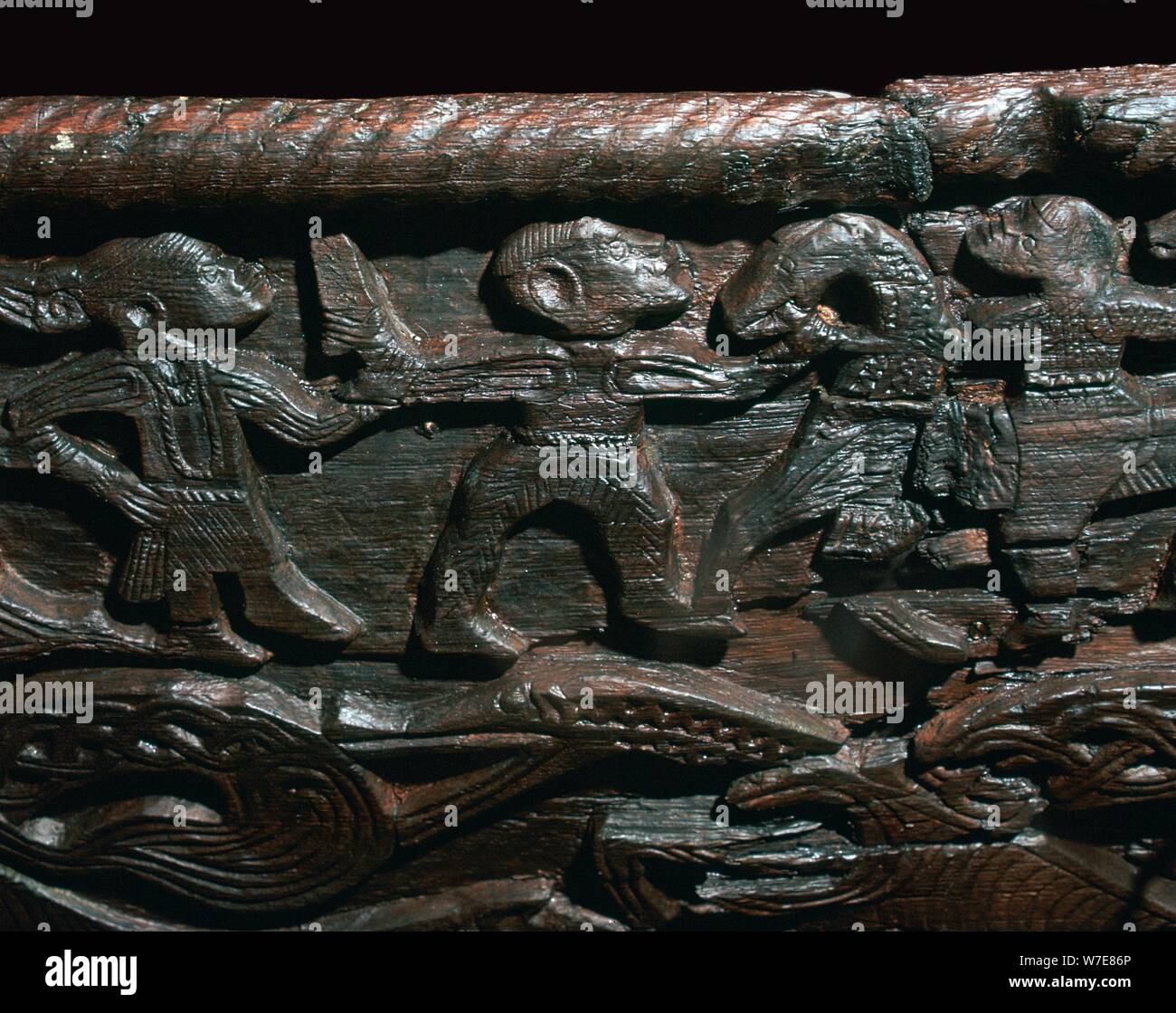 Detail of the Oseberg Cart from the Oseberg ship burial, 9th century ...