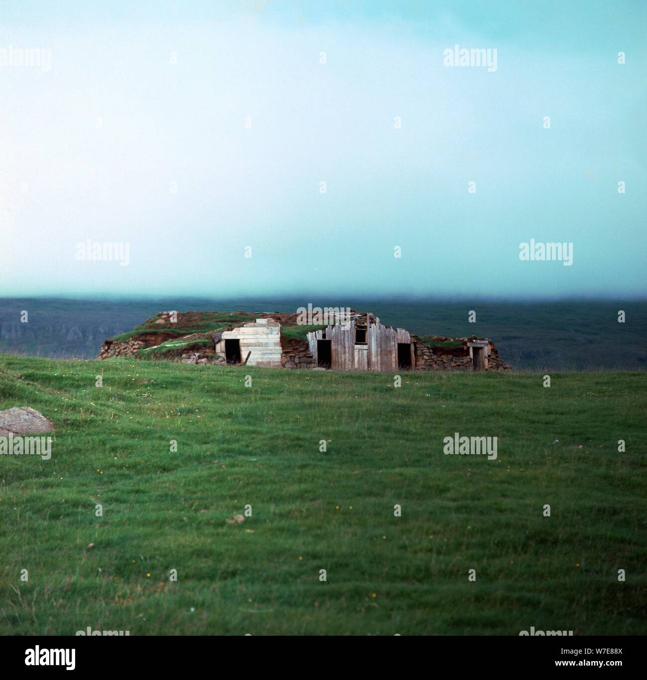 Old Viking-style Icelandic turf farm. Artist: Unknown Stock Photo - Alamy