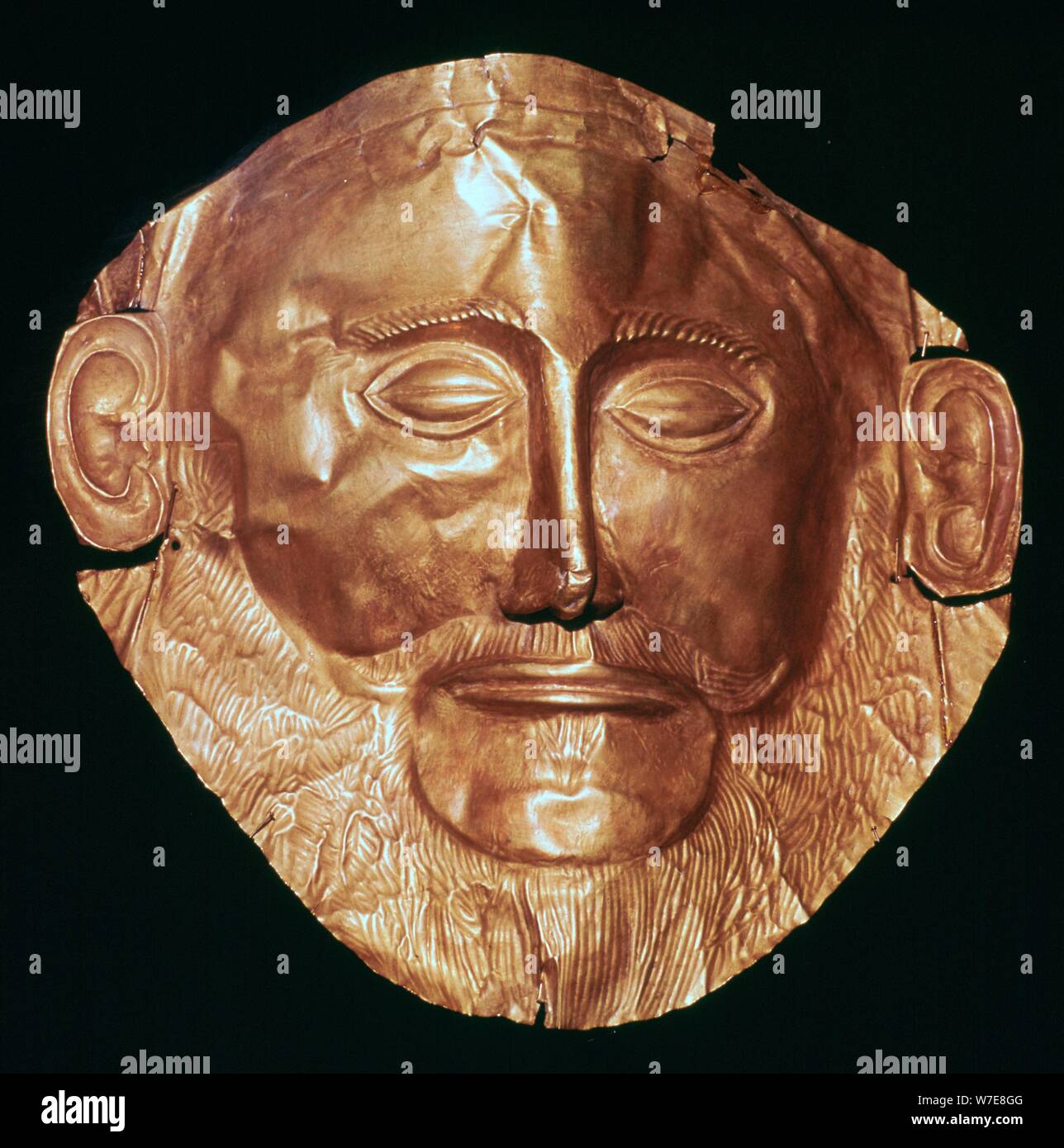 Gold death mask of 'Agamemmon', 17th century BC. Artist: Unknown Stock ...