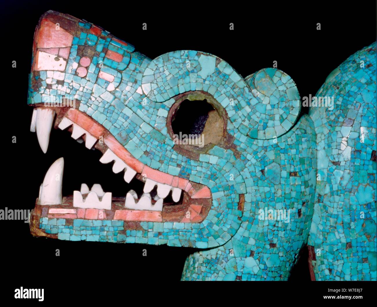 Detail of a turquoise mosaic of a double-headed serpent, Aztec/Mixtec ...