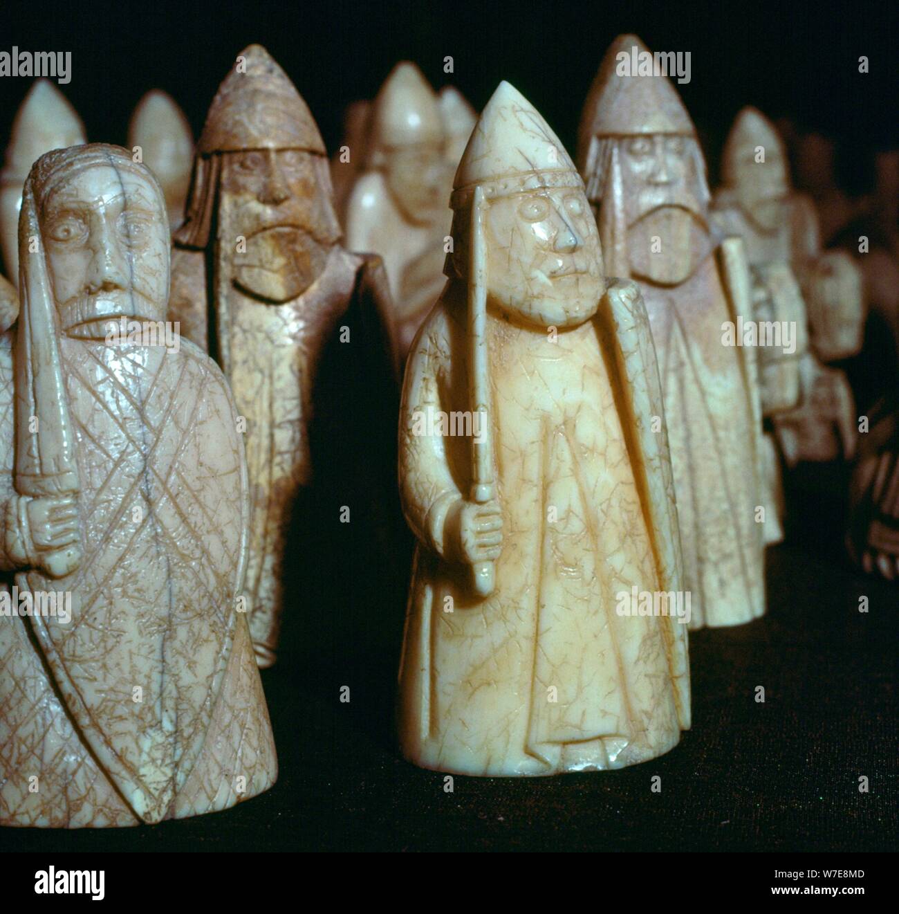 The Lewis Chessmen, (Norwegian?), c1150-c1200. Artist: Unknown Stock ...