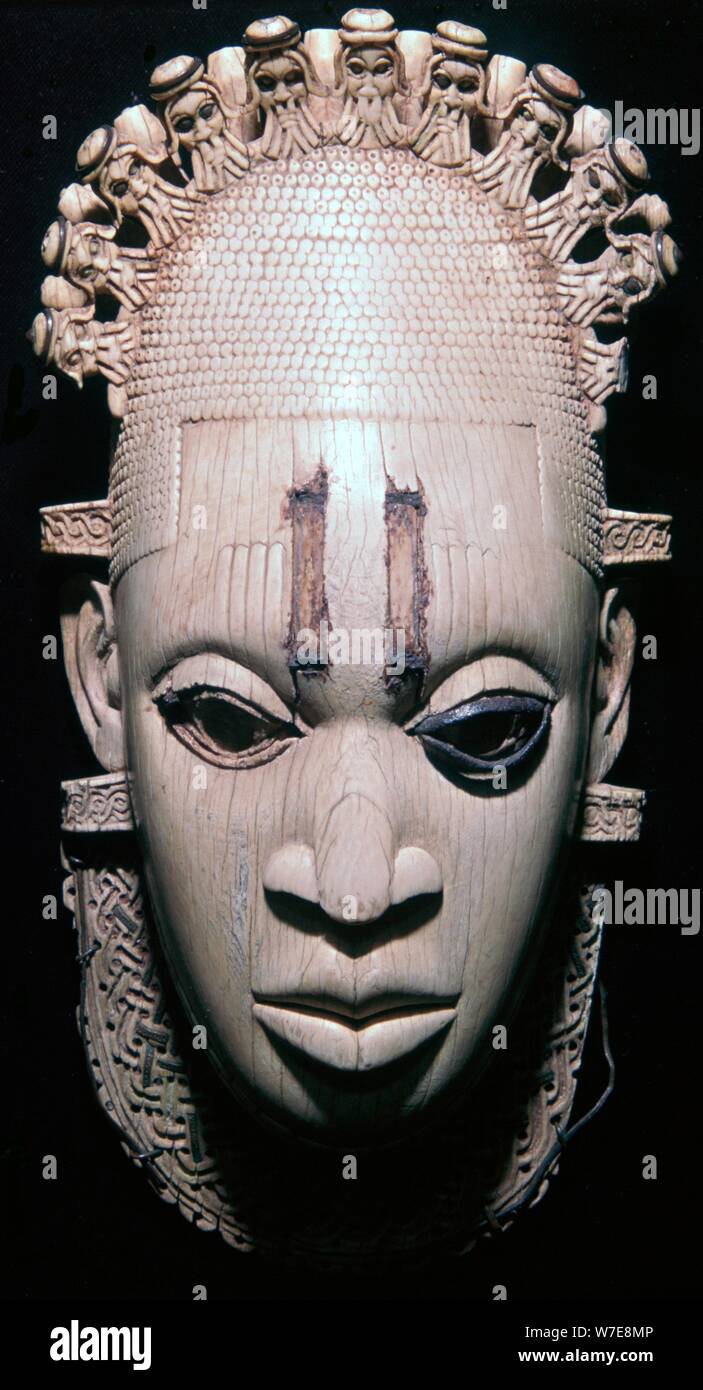 An ivory mask from Benin, Nigeria worn by the Oba of Benin on ...