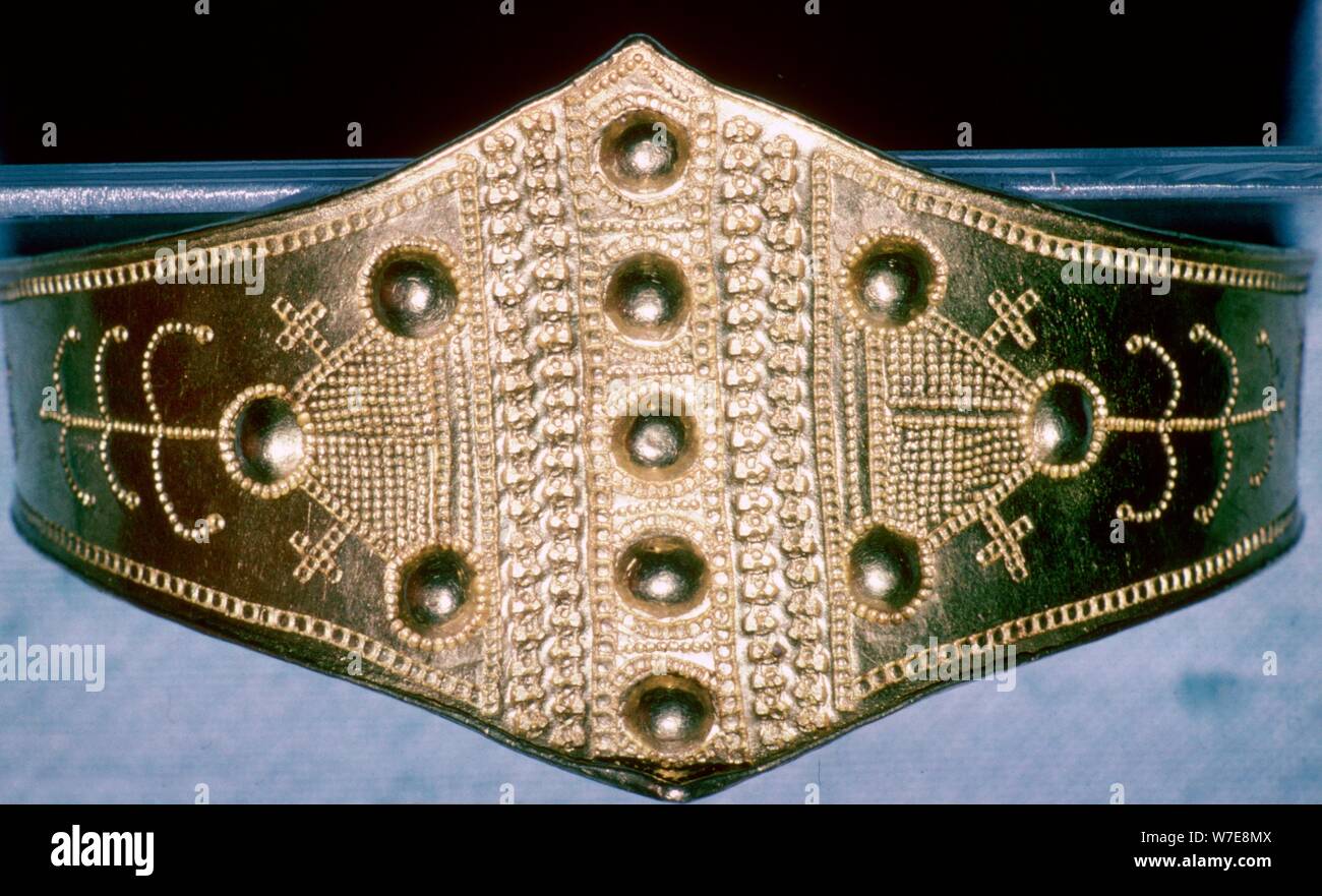 Viking gold arm-ring with tree of life symbols, 9th century. Artist ...