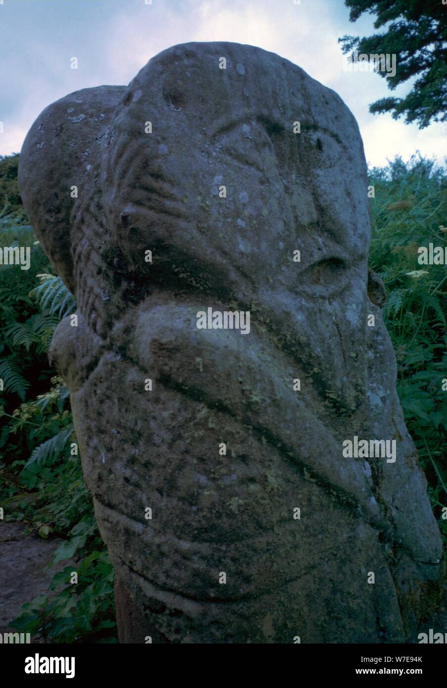 Two headed pagan Celtic figure, 5th century. Artist: Unknown Stock ...