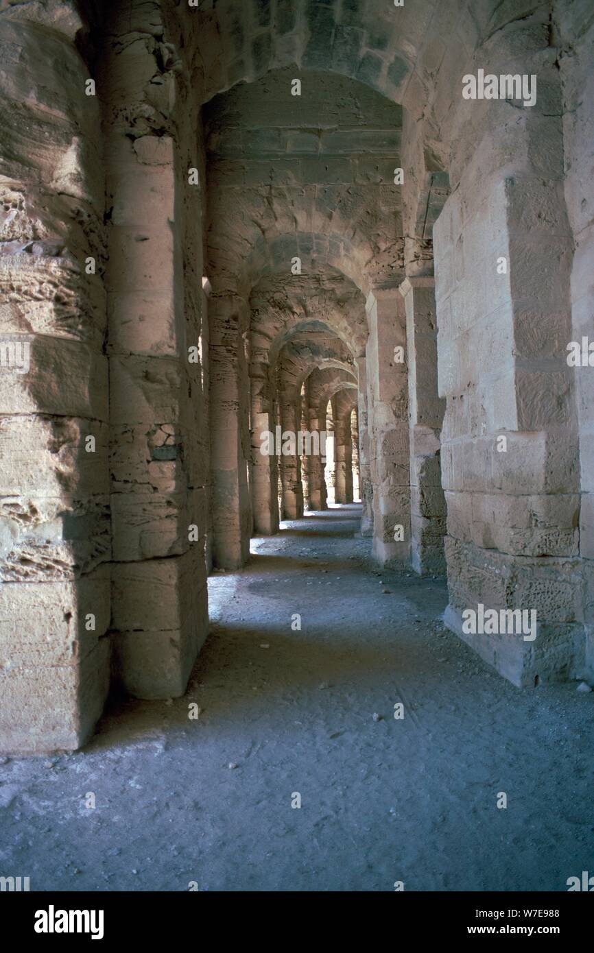 Roman amphitheatre in El Djem, 3rd century. Artist: Unknown Stock Photo ...