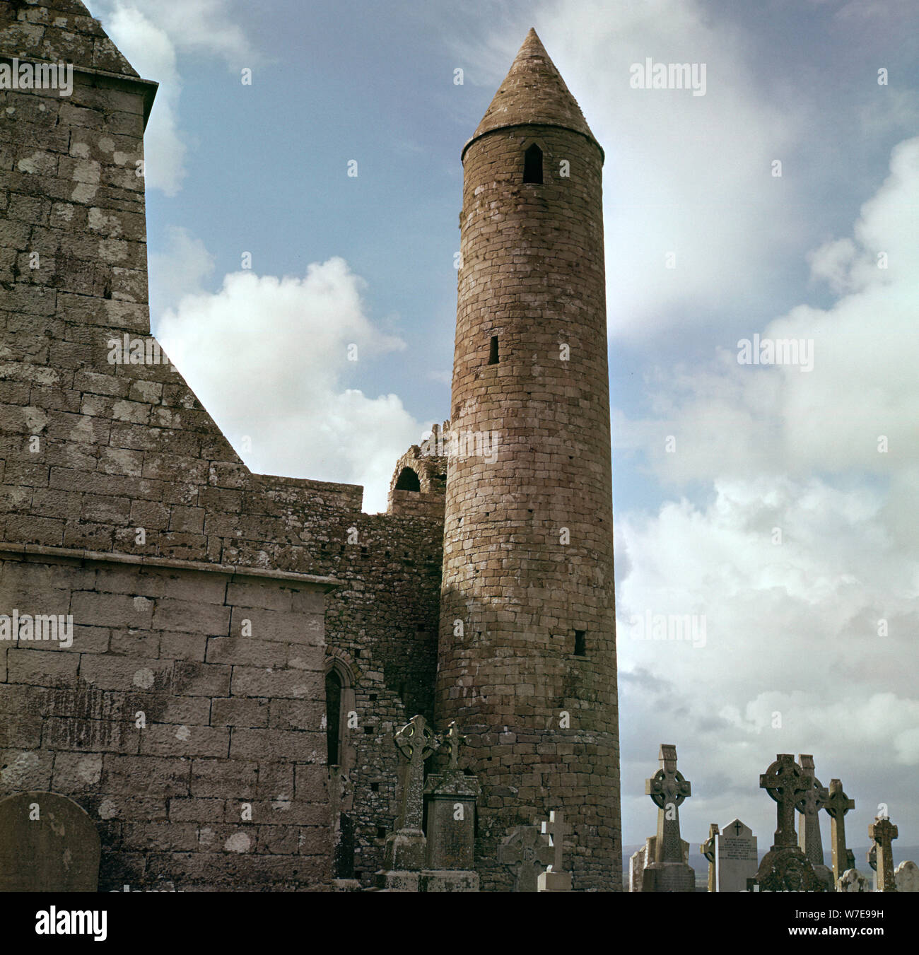 Celtic round tower, 11th century. Artist: Unknown Stock Photo - Alamy