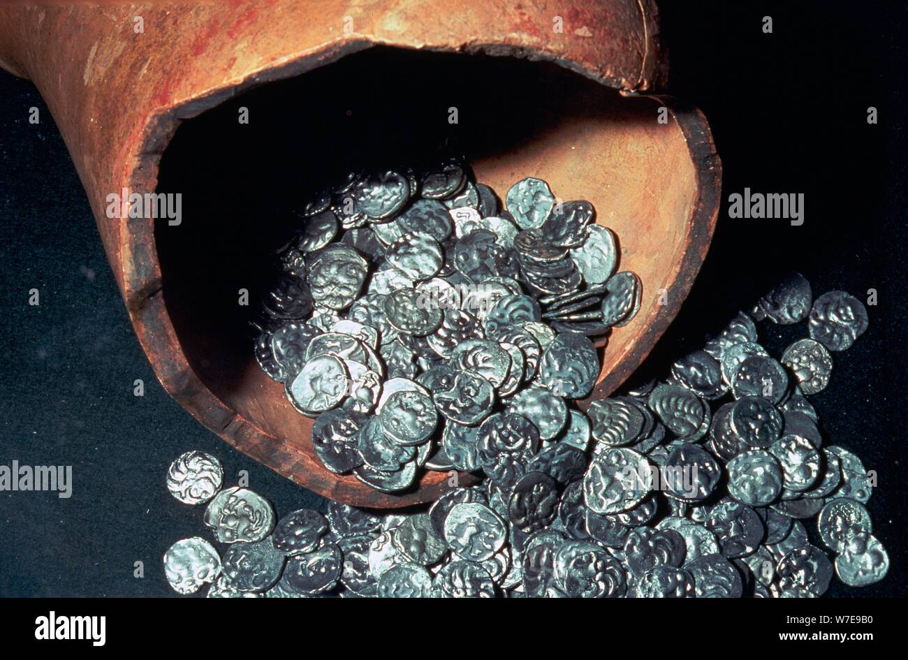 Celtic silver coins from a hoard. Artist: Unknown Stock Photo - Alamy